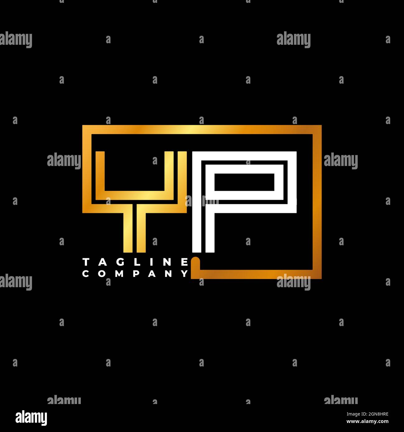 YP Logo letter monogram shape line golden vector template. Business ...