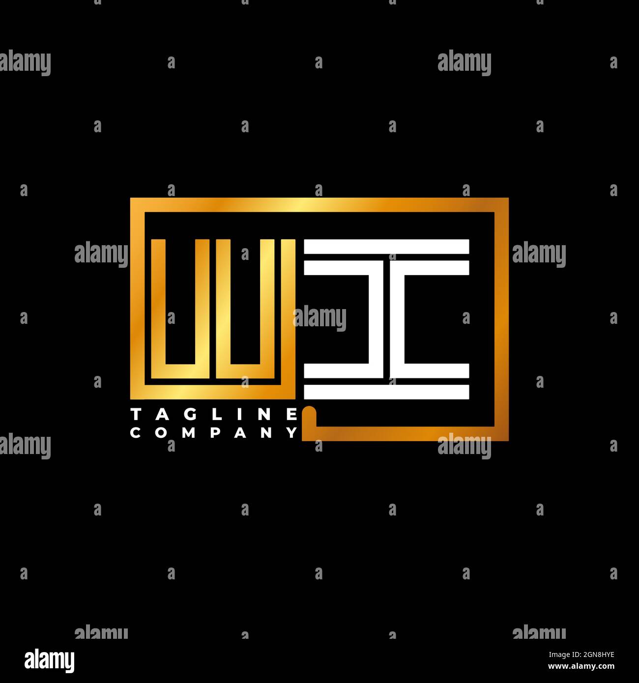 WI Logo letter monogram shape line golden vector template. Business ...