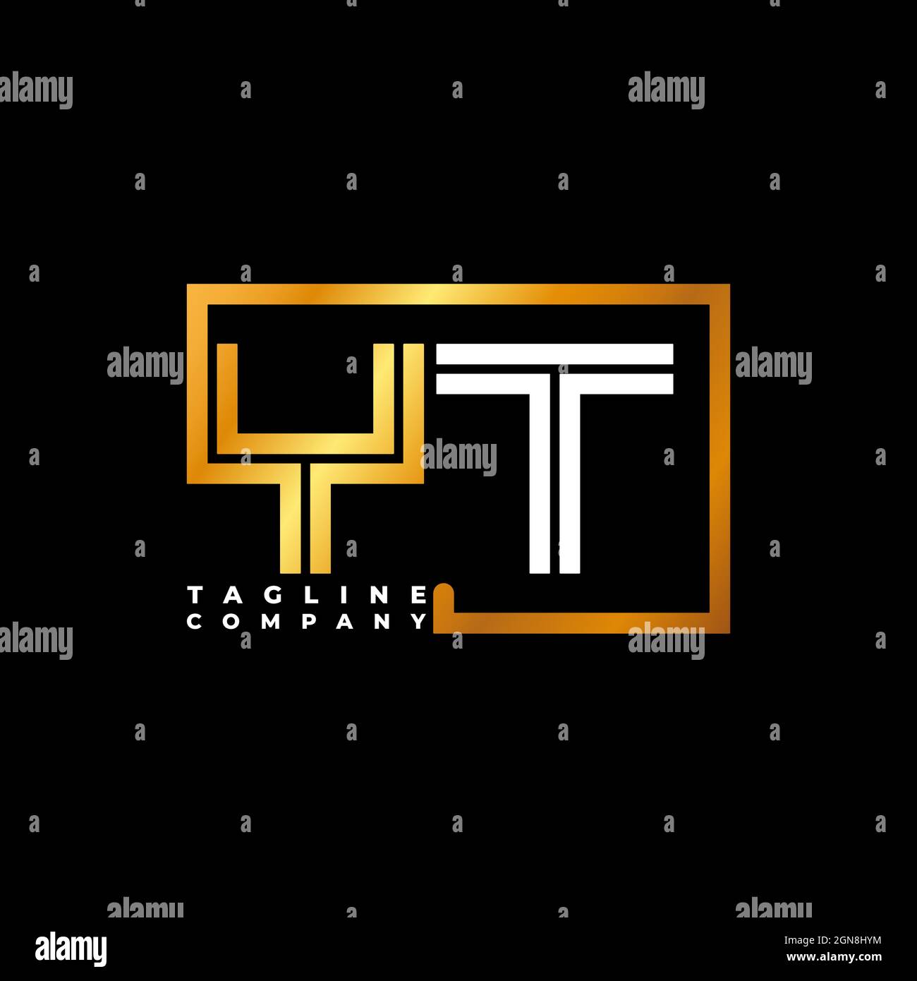 YT Logo letter monogram shape line golden vector template. Business ...