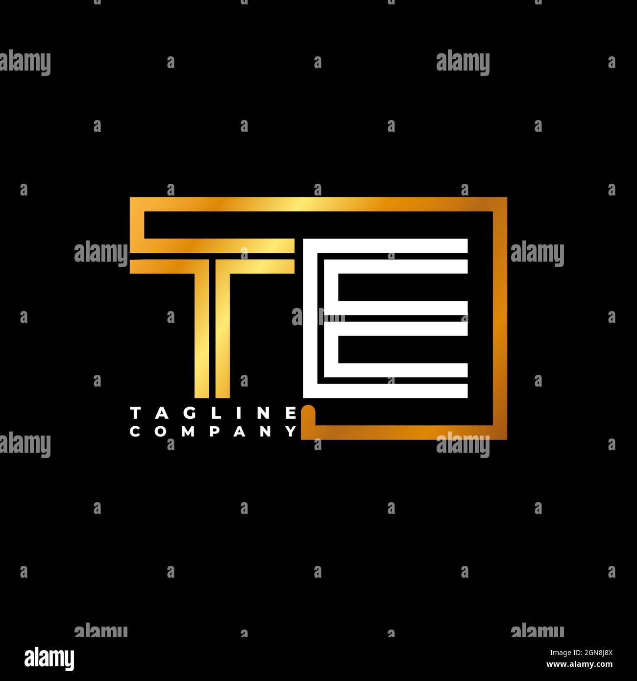 TE Logo letter monogram shape line golden vector template. Business ...