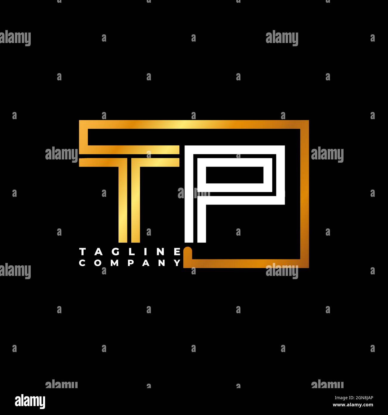TP Logo letter monogram shape line golden vector template. Business ...