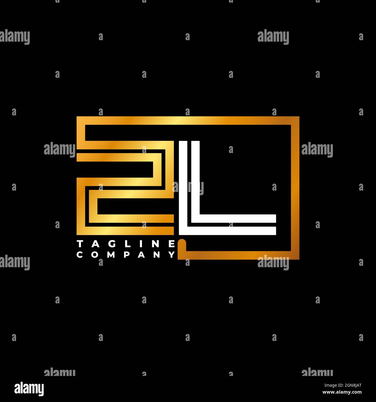ZL Logo letter monogram shape line golden vector template. Business ...