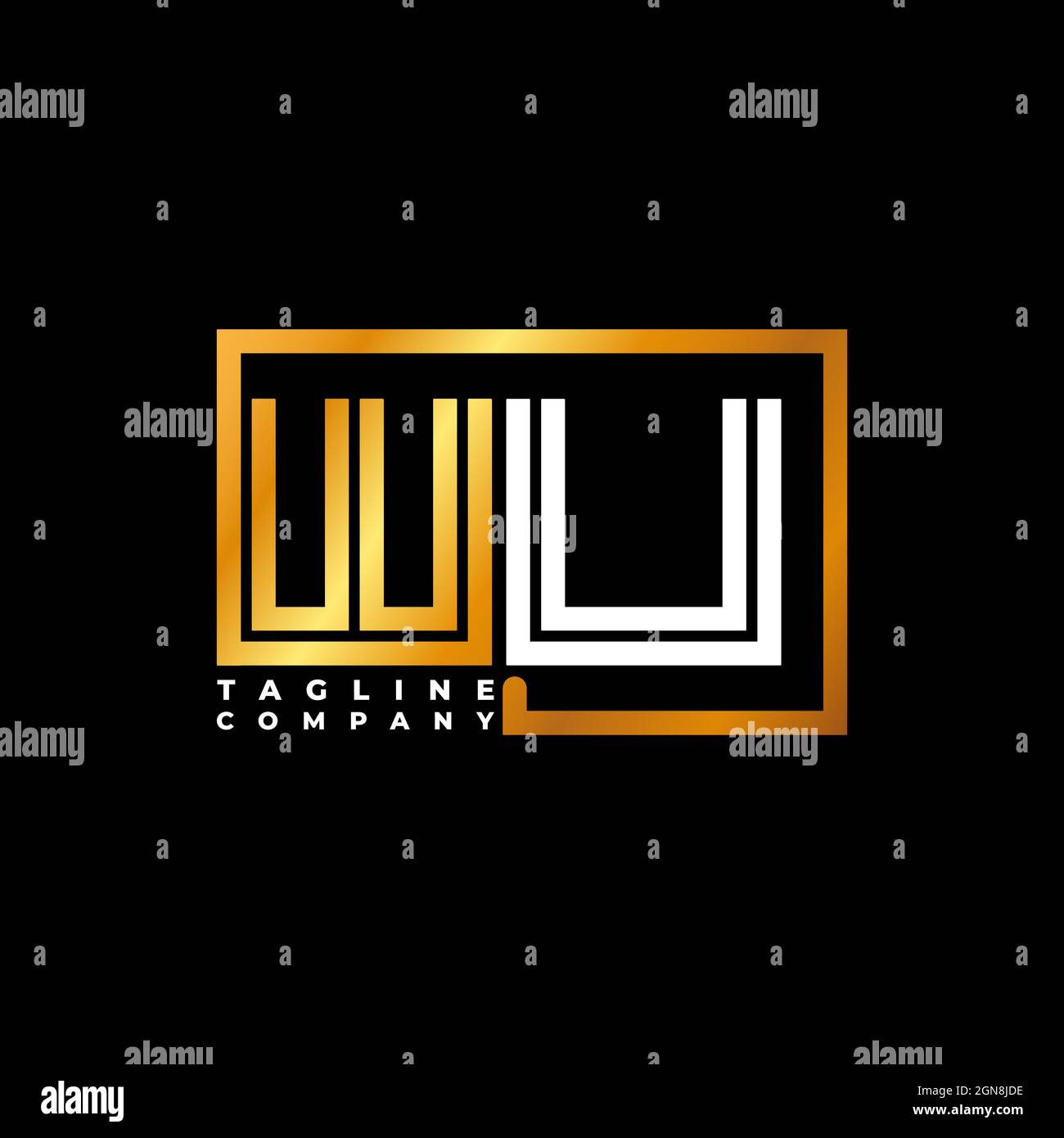 WU Logo letter monogram shape line golden vector template. Business ...