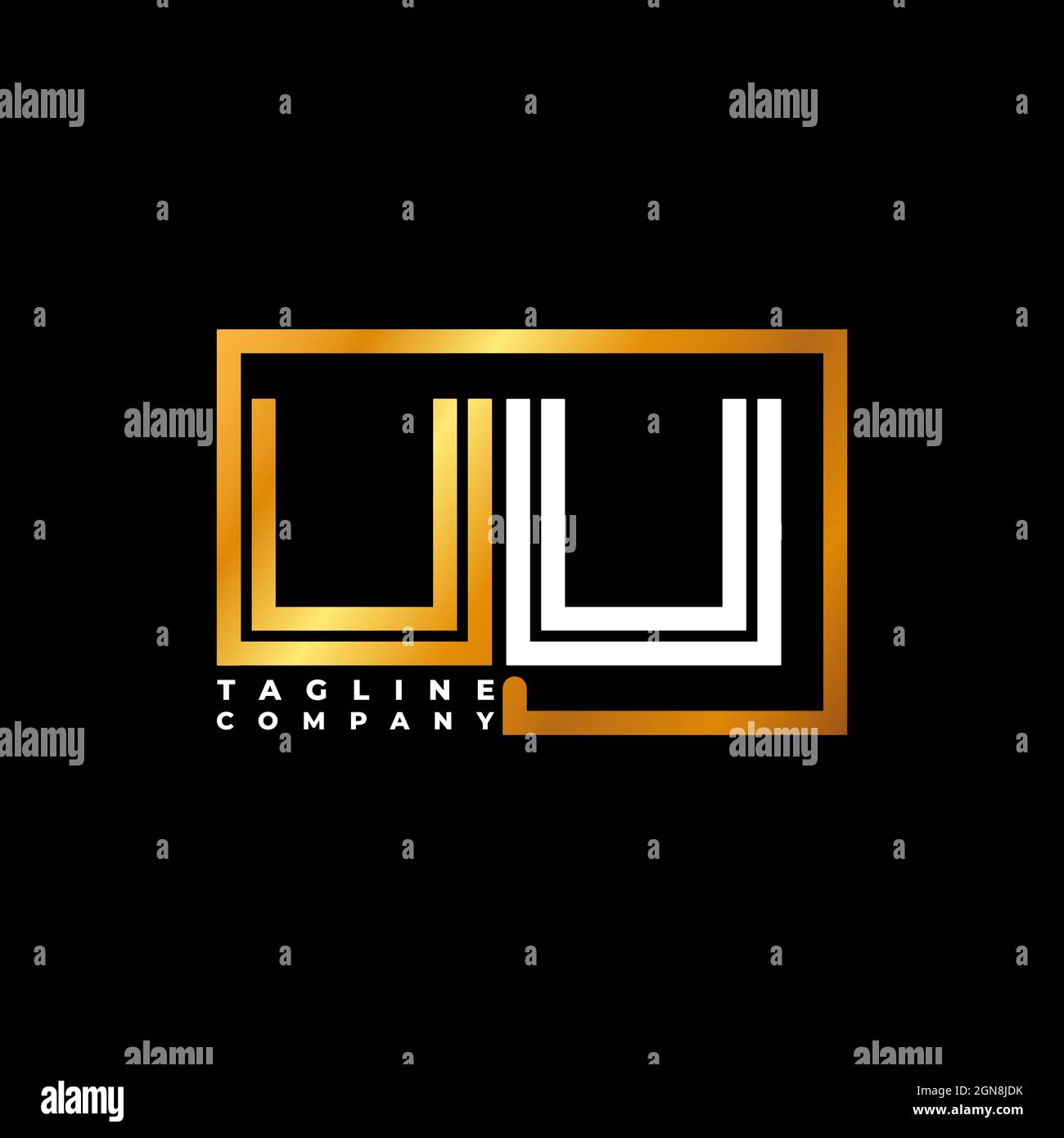 UU Logo letter monogram shape line golden vector template. Business ...