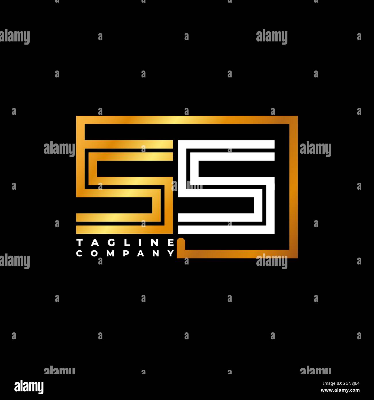 SS Logo letter monogram shape line golden vector template. Business ...