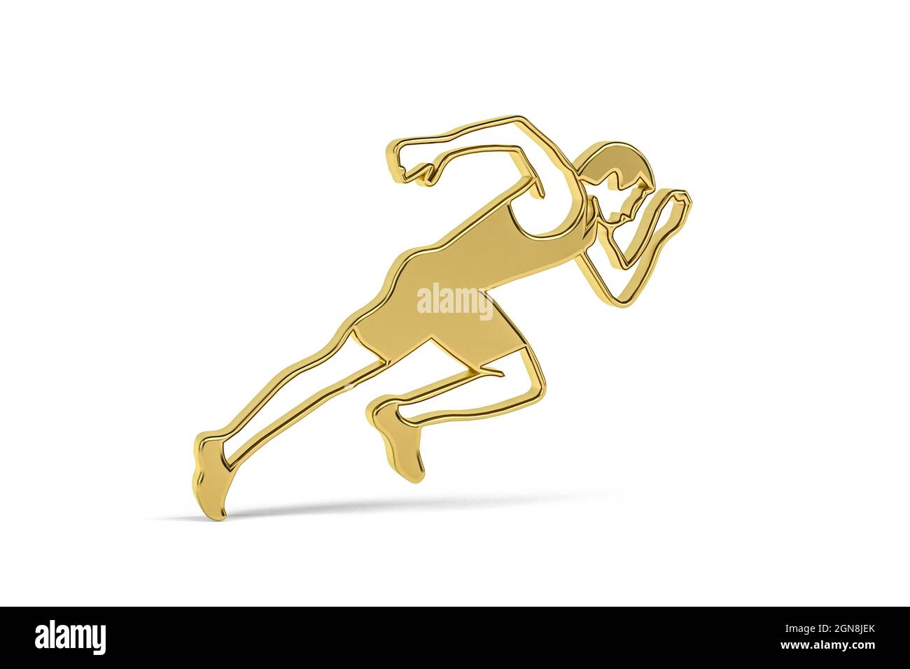 Golden 3d marathon icon isolated on white background - 3D render Stock ...
