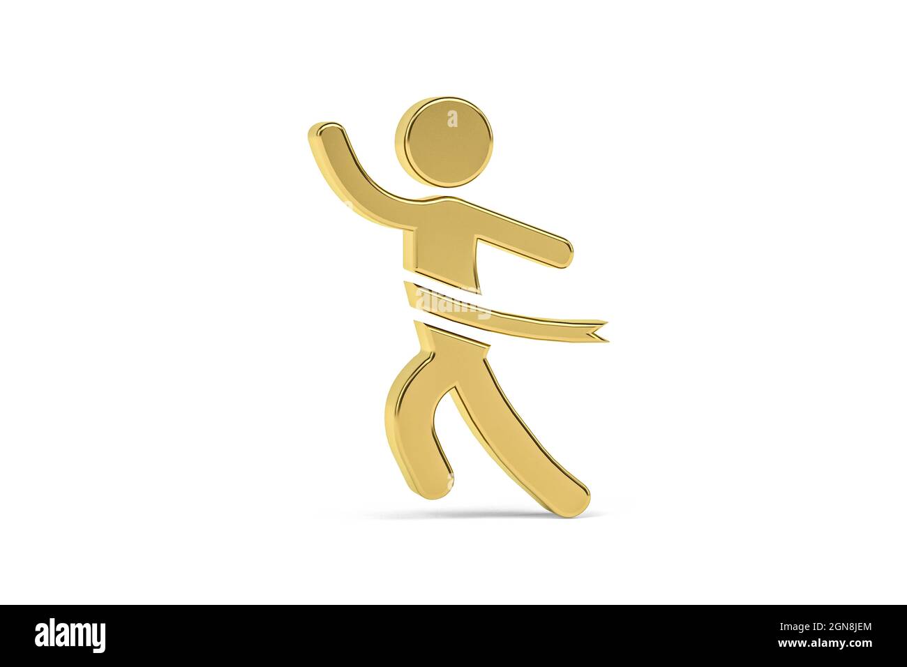 Golden 3d marathon icon isolated on white background - 3D render Stock ...