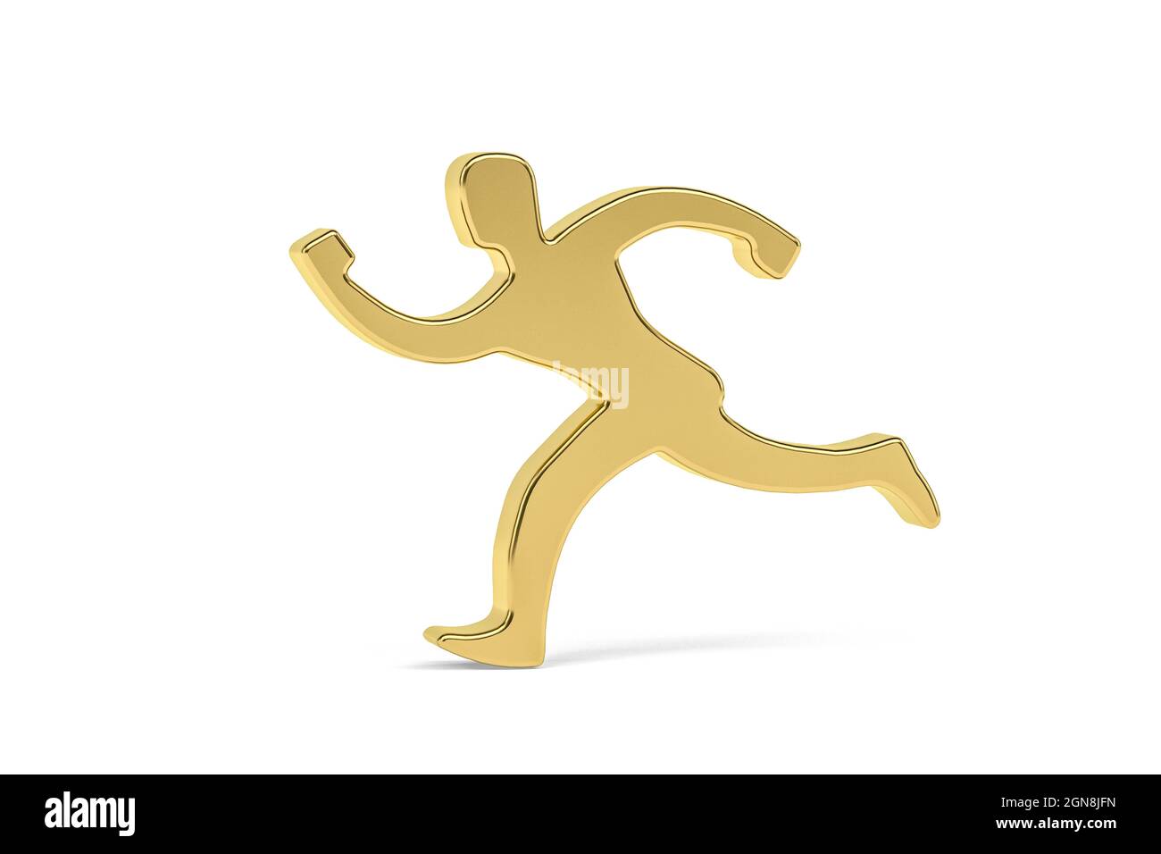 Golden 3d marathon icon isolated on white background - 3D render Stock ...