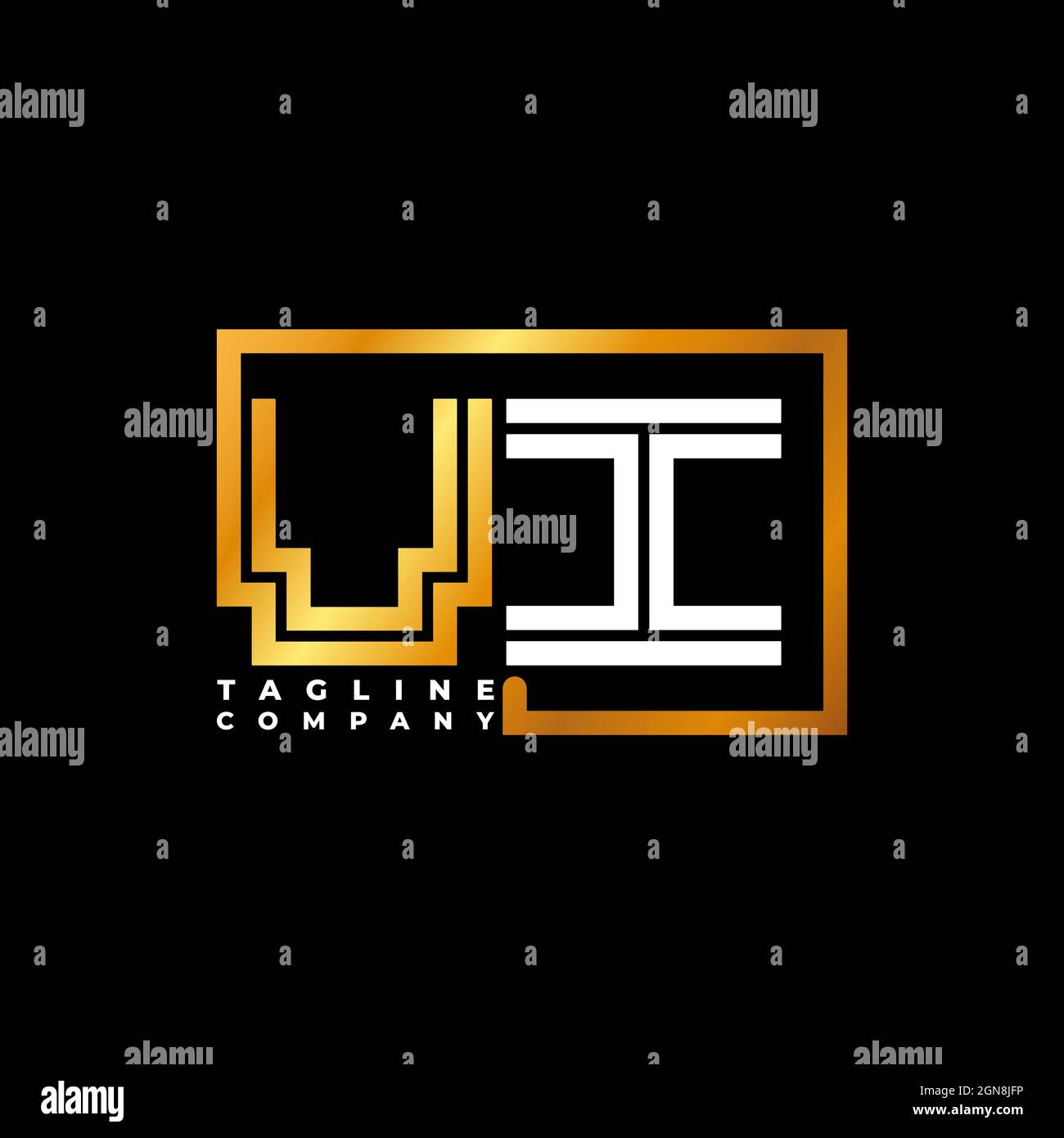VI Logo letter monogram shape line golden vector template. Business ...