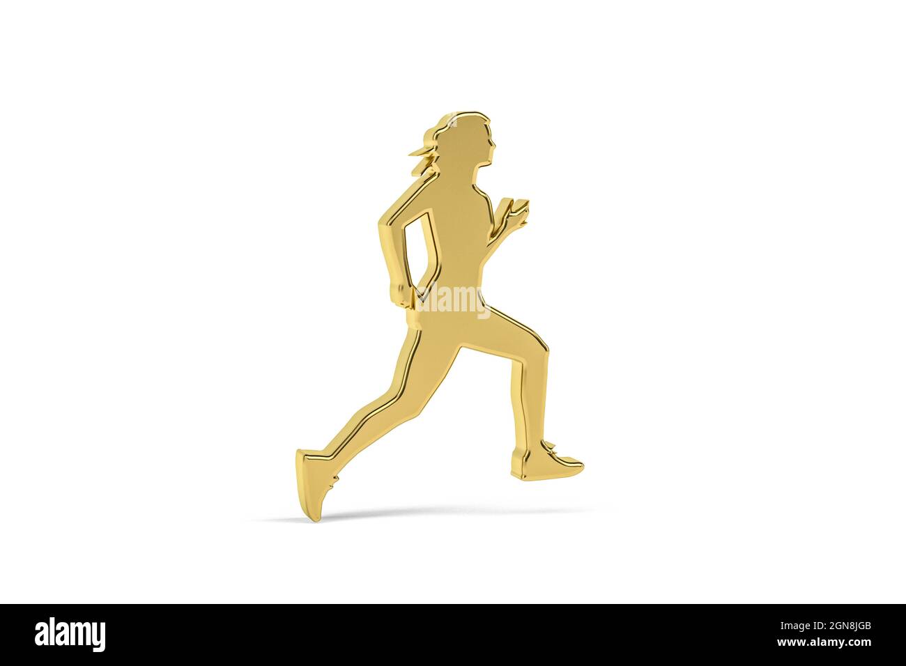 Golden 3d marathon icon isolated on white background - 3D render Stock ...