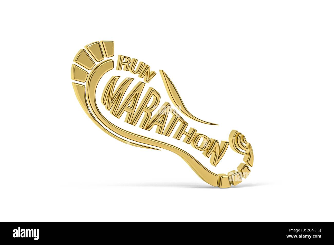 Golden 3d marathon icon isolated on white background - 3D render Stock ...