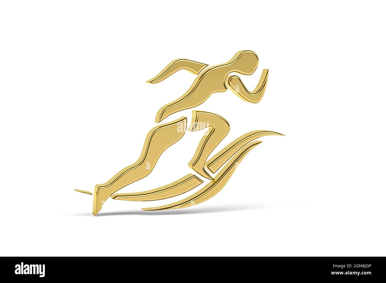 Golden 3d marathon icon isolated on white background - 3D render Stock ...