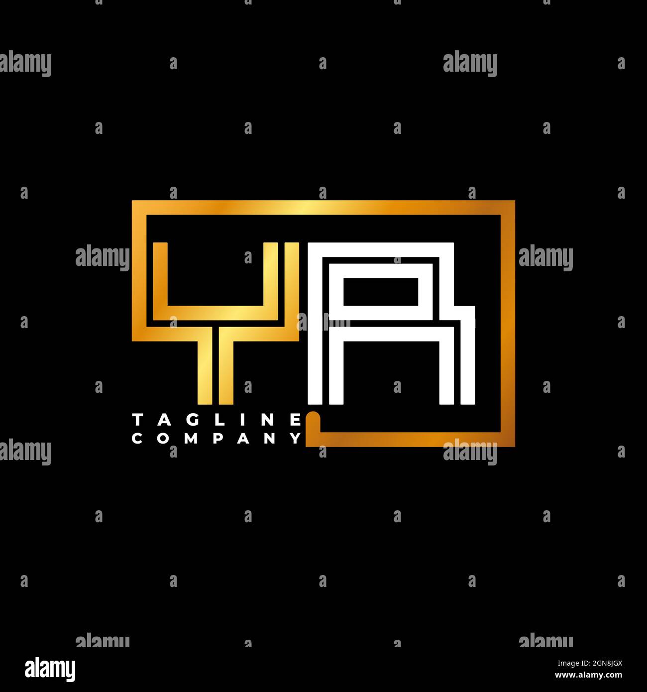 YR Logo letter monogram shape line golden vector template. Business ...