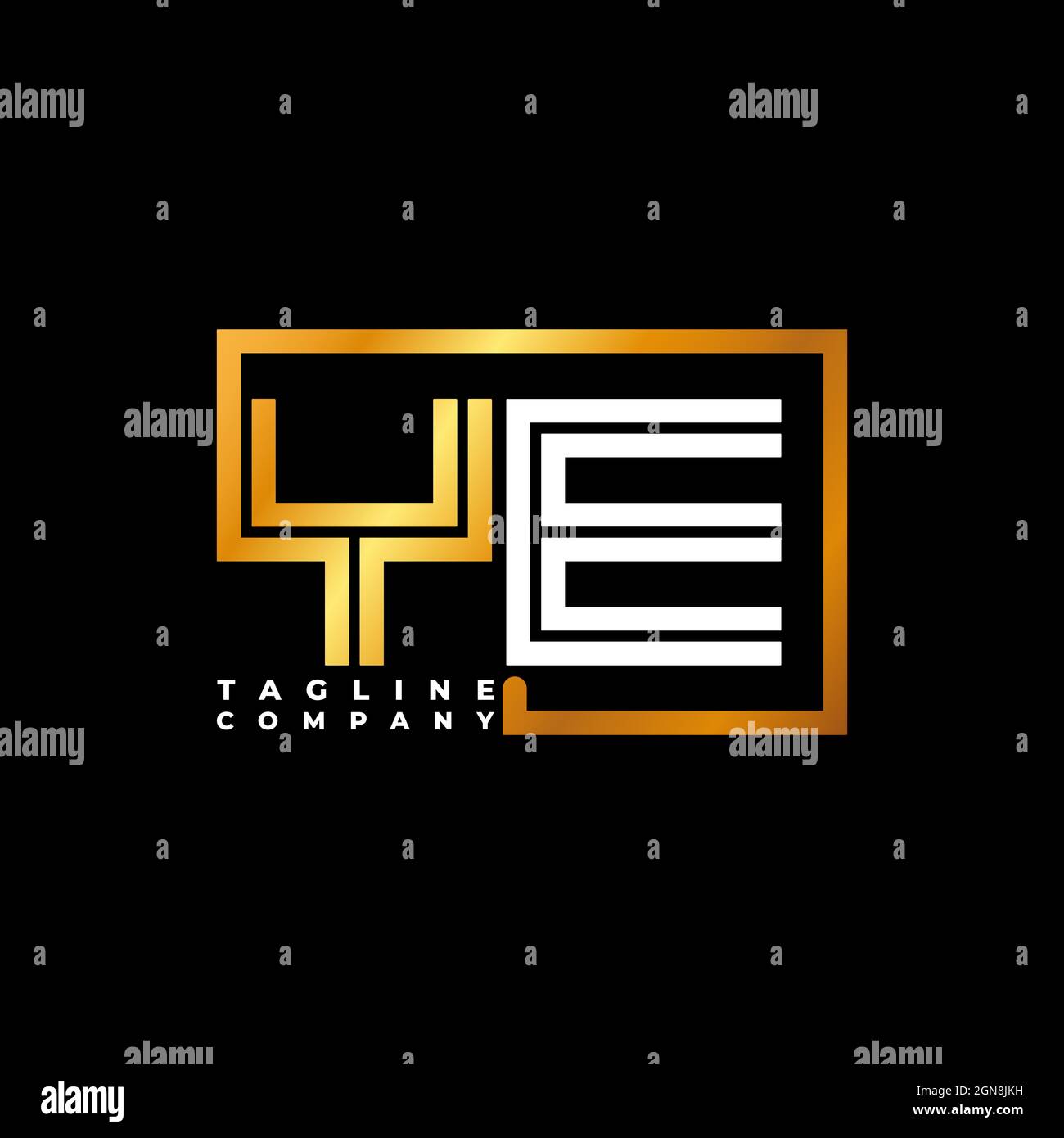 YE Logo letter monogram shape line golden vector template. Business ...
