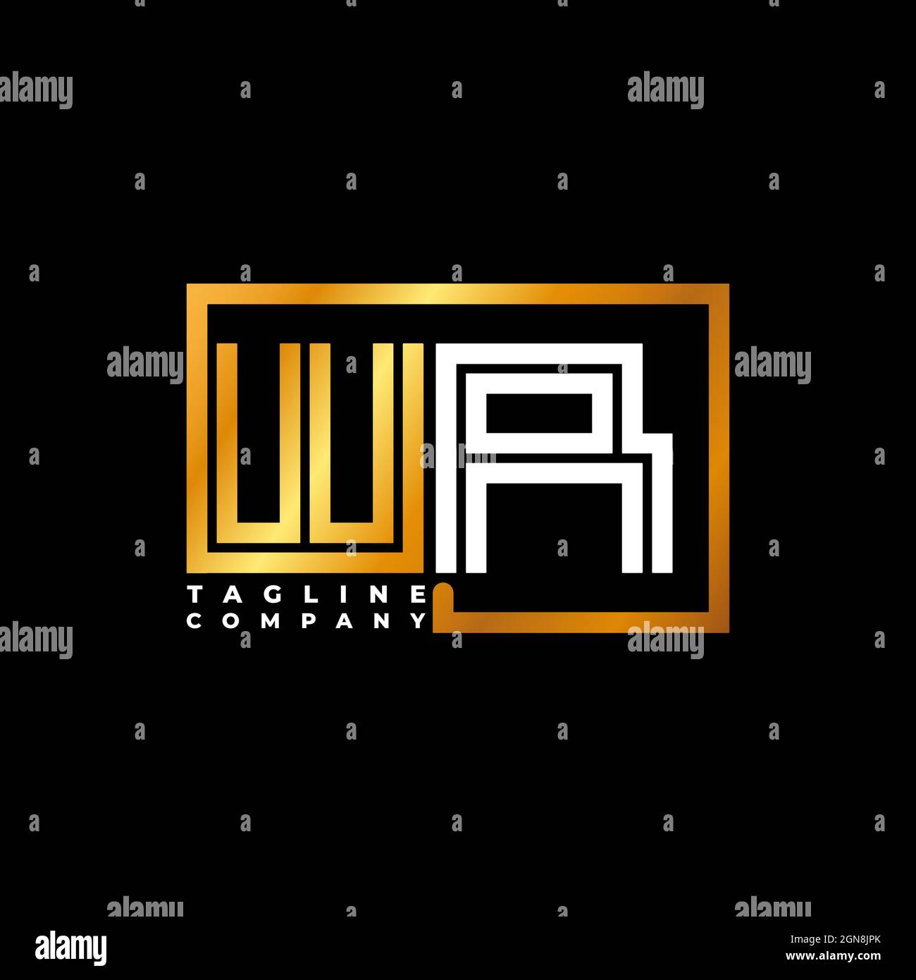 WR Logo letter monogram shape line golden vector template. Business ...