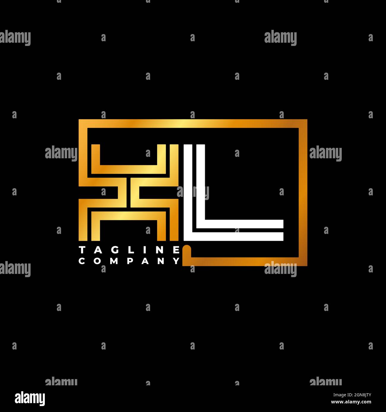XL Logo letter monogram shape line golden vector template. Business ...