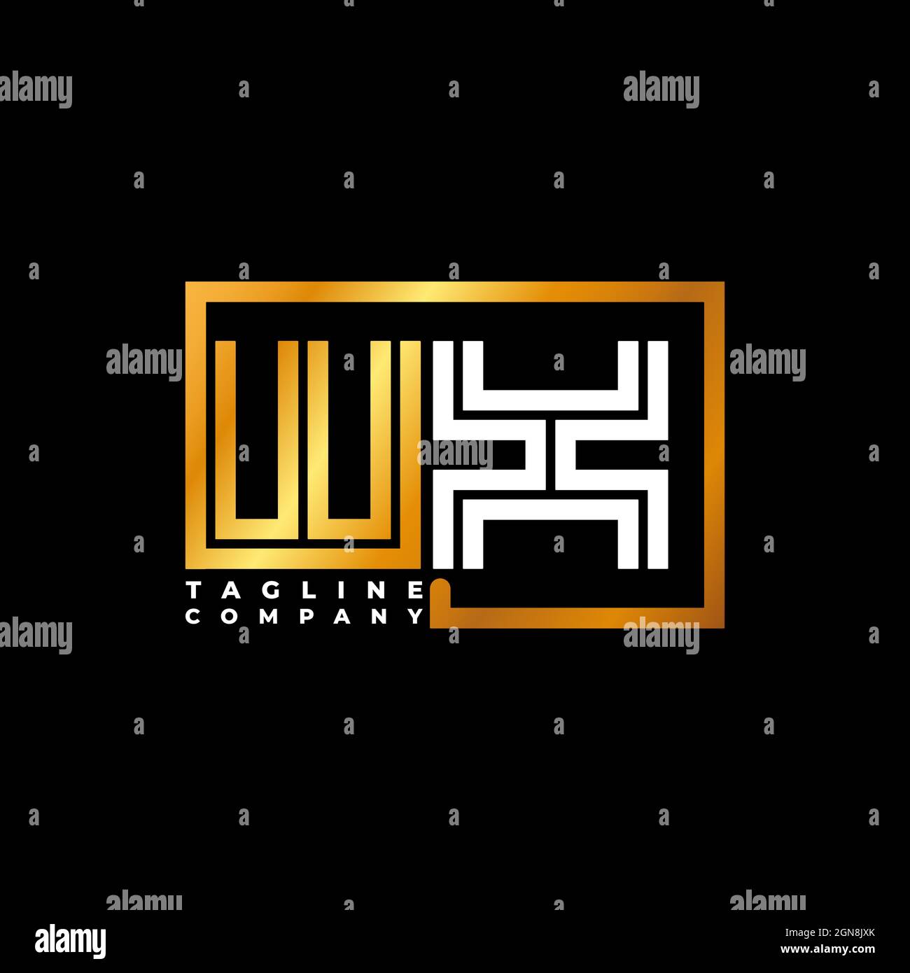 WX Logo letter monogram shape line golden vector template. Business ...