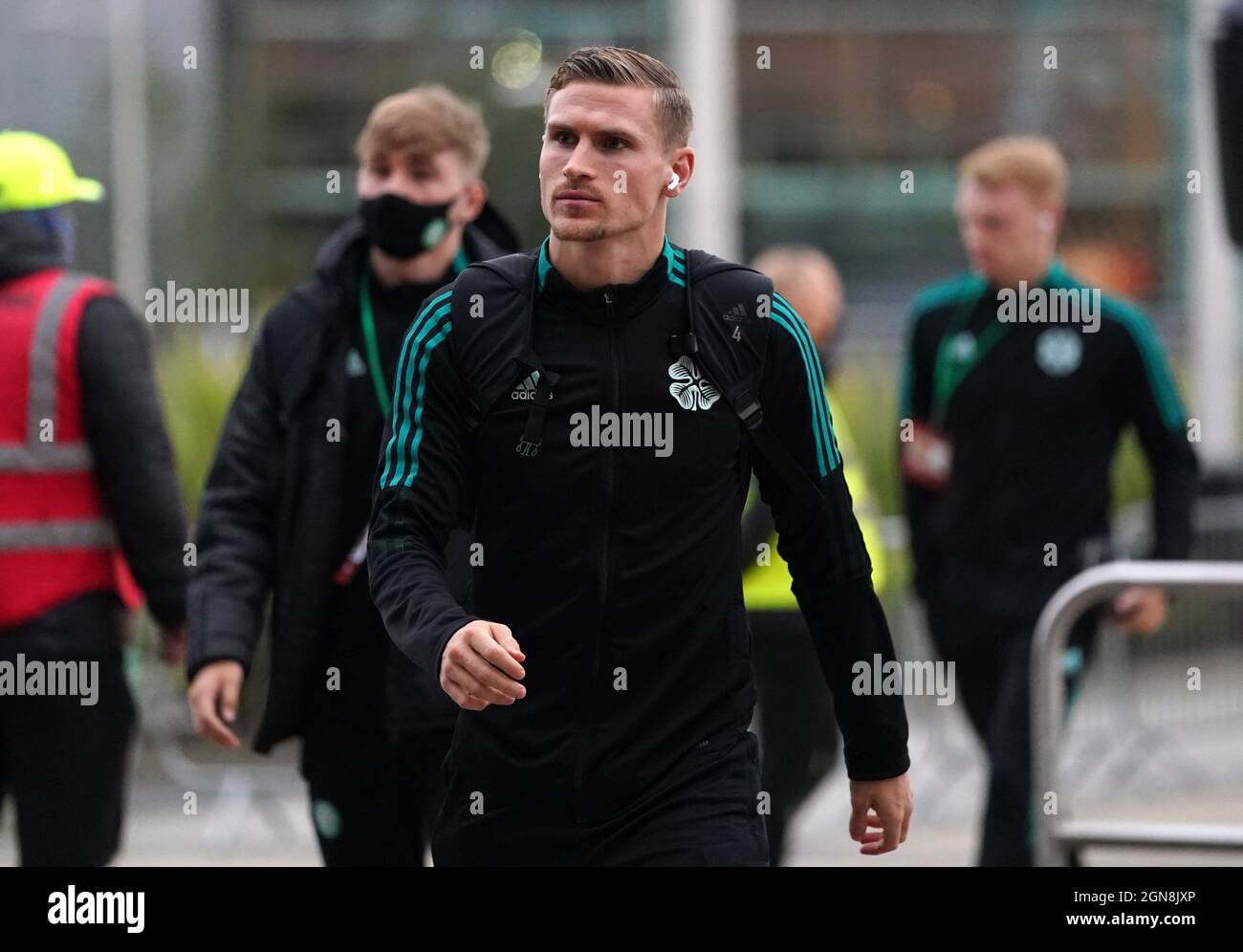 Celtic's Carl Starfelt arrives before the Premier Sports Cup match at ...