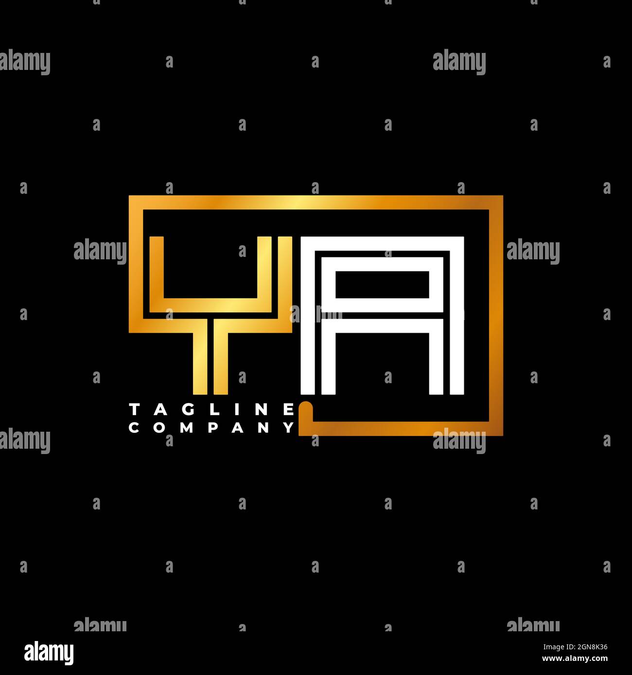 YA Logo letter monogram shape line golden vector template. Business ...
