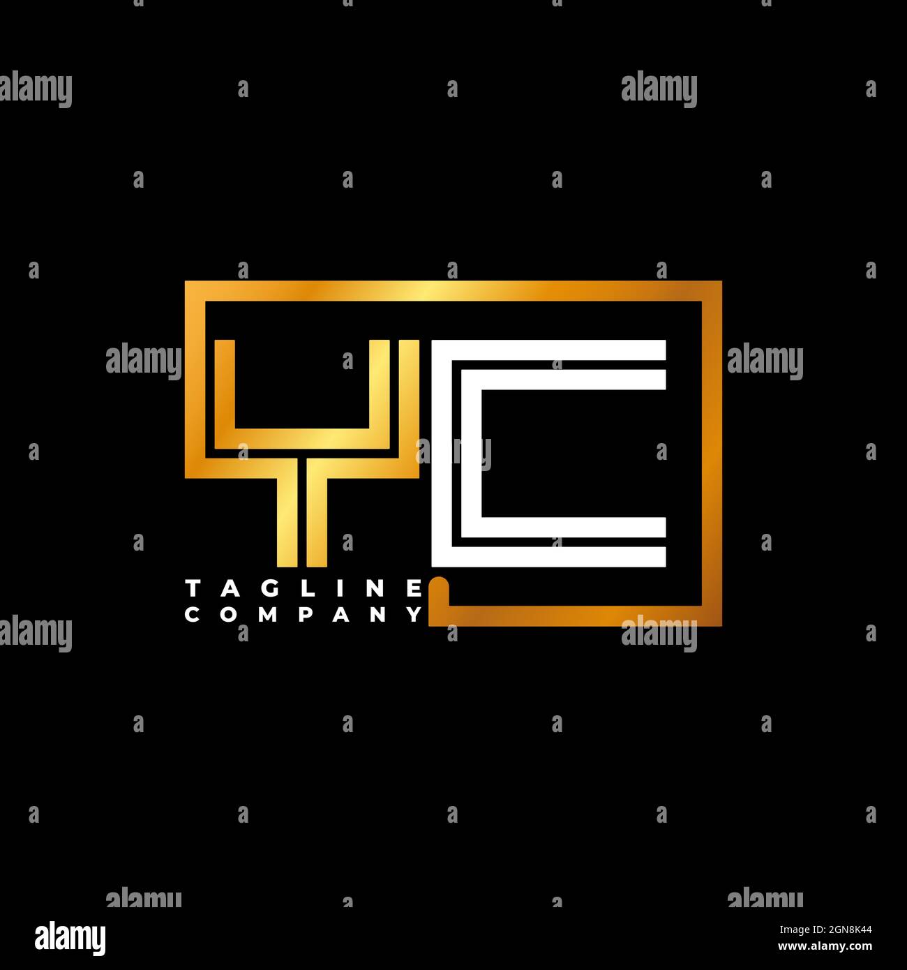 YC Logo letter monogram shape line golden vector template. Business ...
