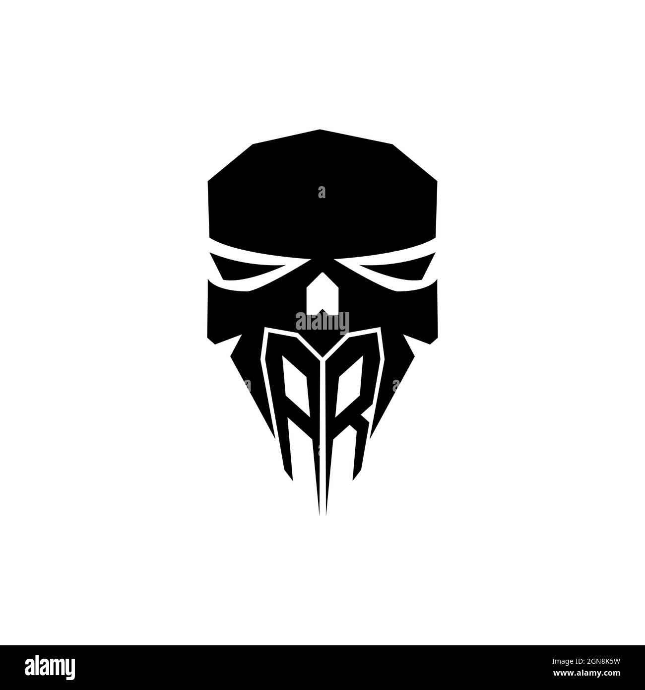 AR Initial ESport gaming logo. Modern head Skull shape template vector ...