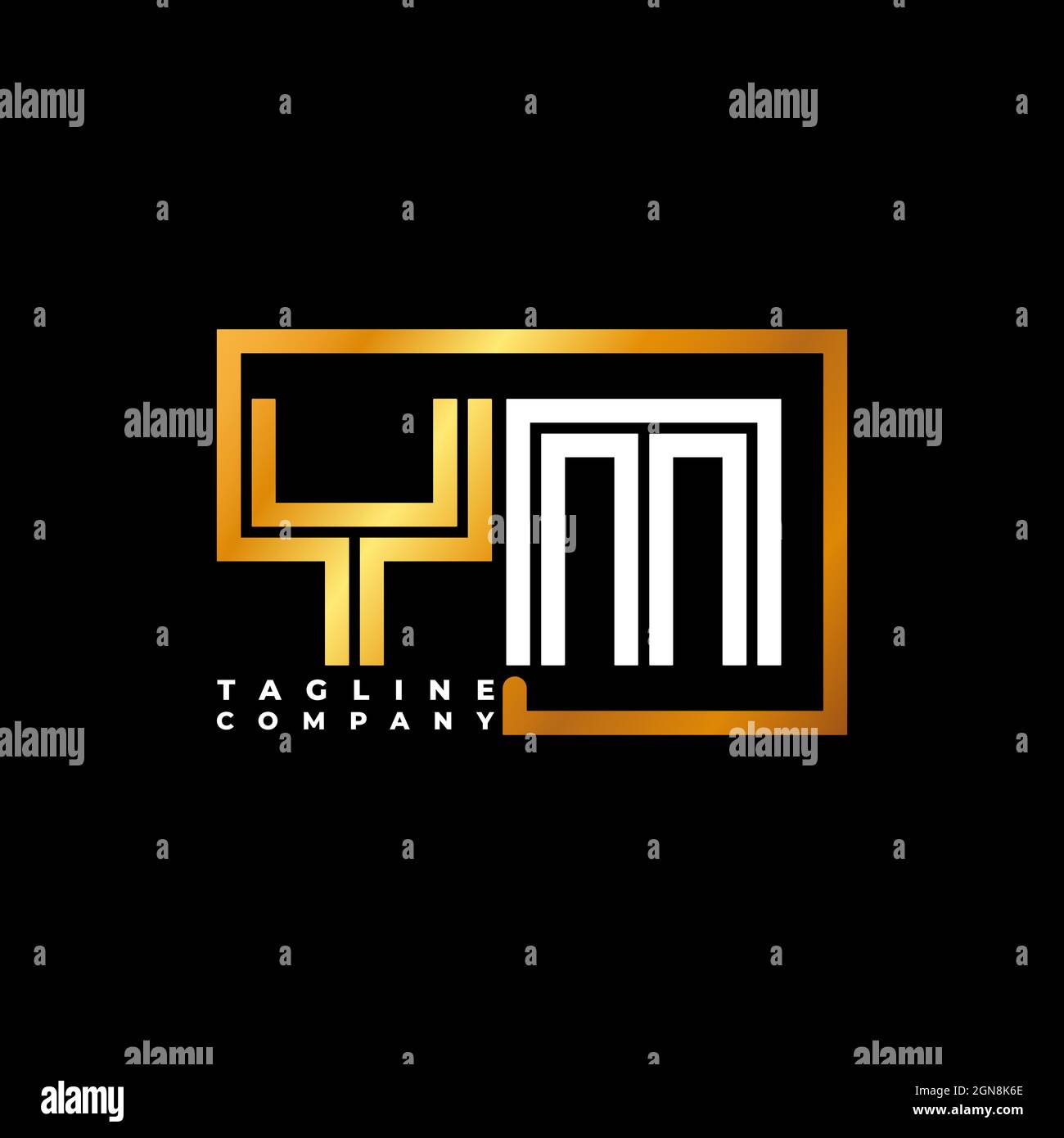 YM Logo letter monogram shape line golden vector template. Business ...
