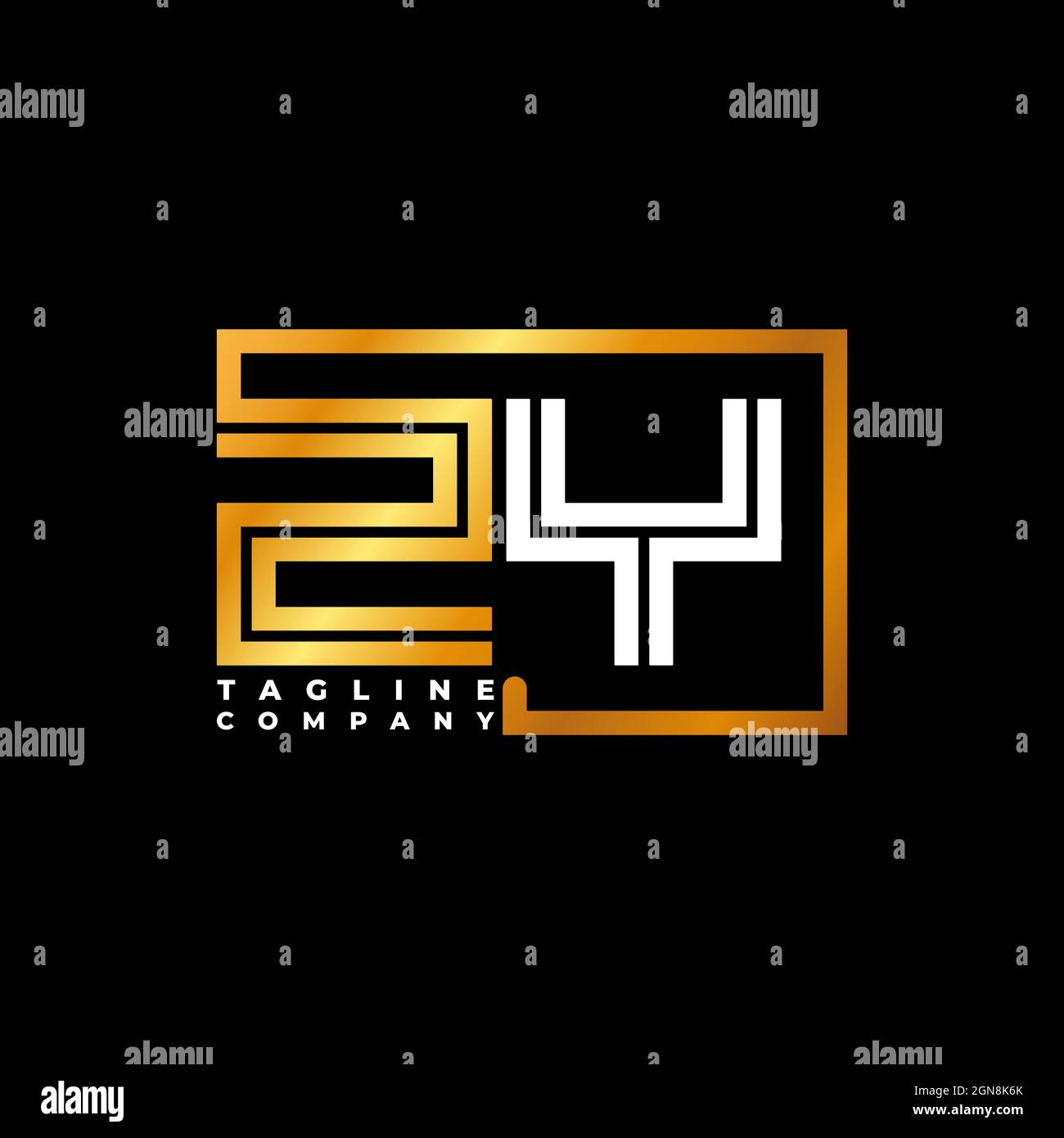 ZY Logo letter monogram shape line golden vector template. Business ...