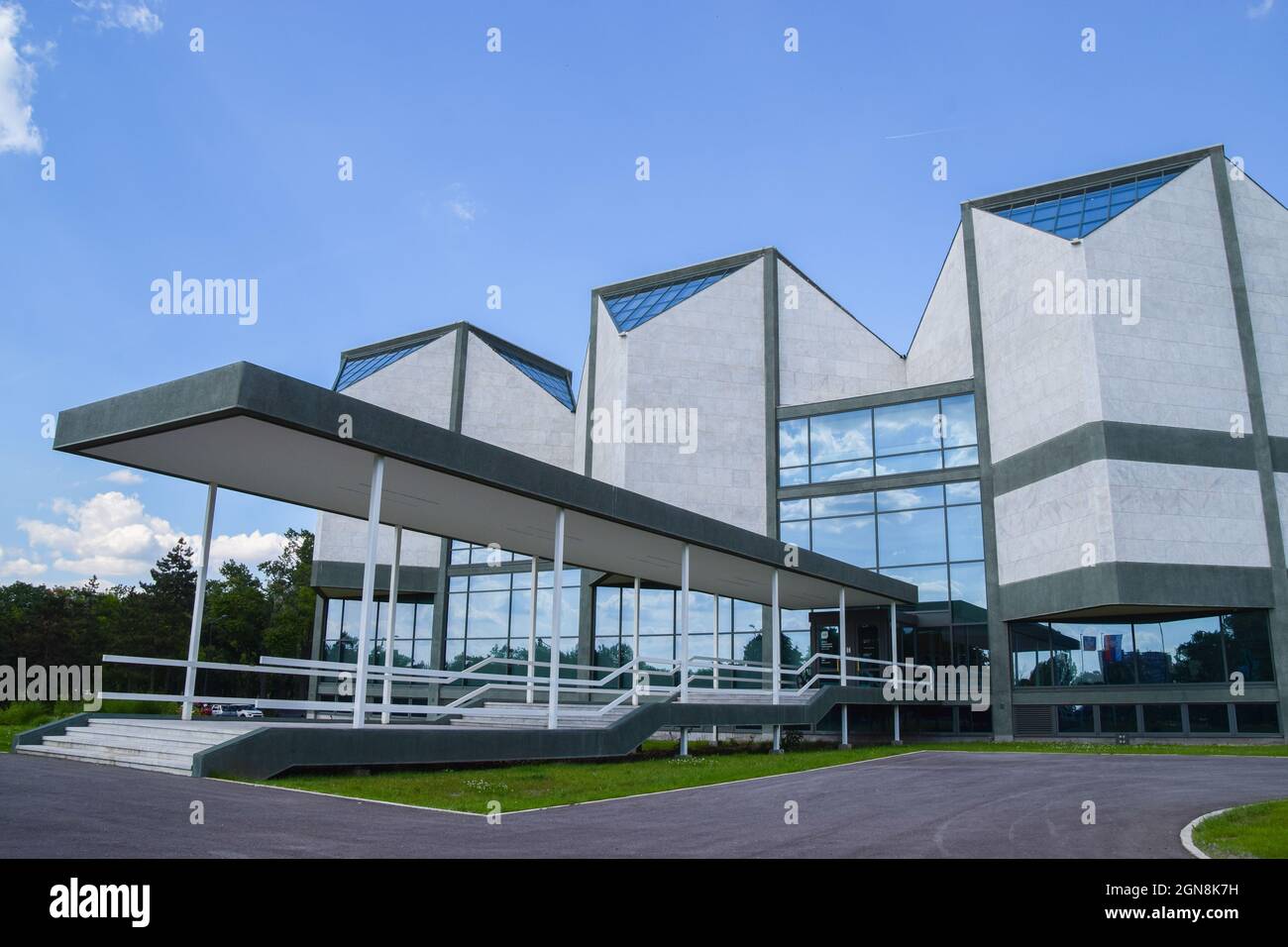 Belgrade, Serbia, May 2019. Museum of Contemporary Art exterior view ...