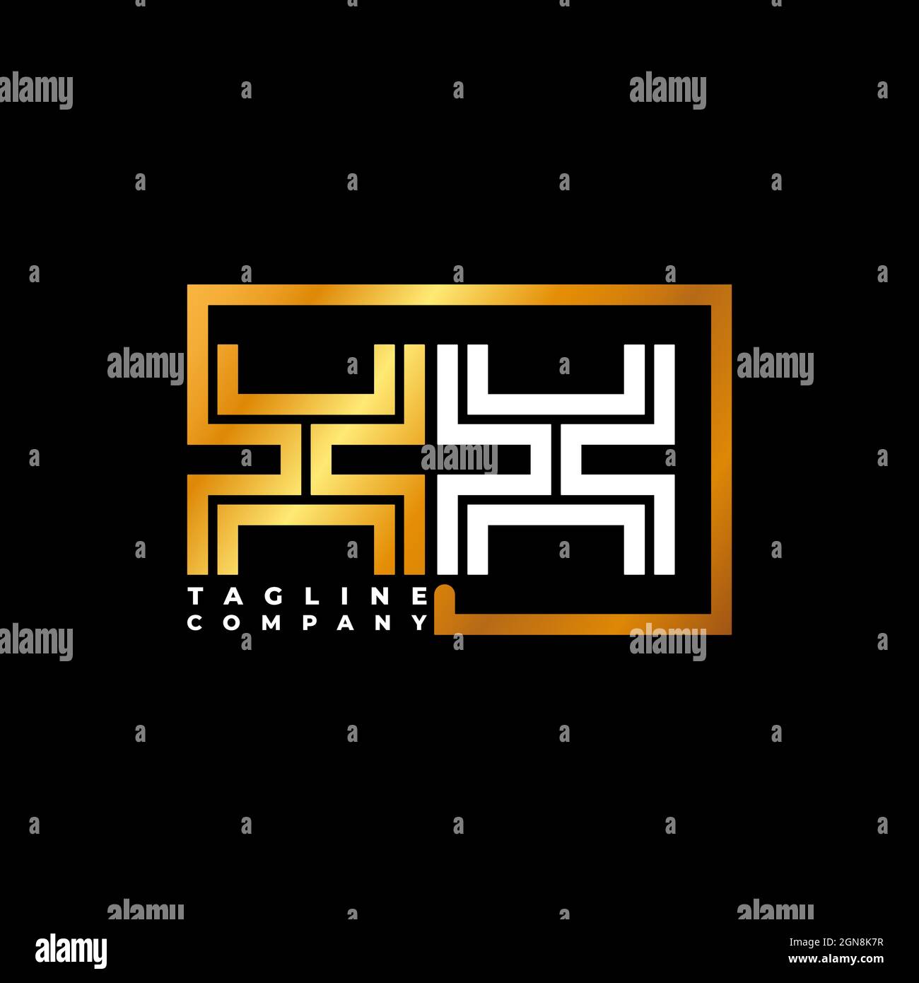 XX Logo letter monogram shape line golden vector template. Business ...