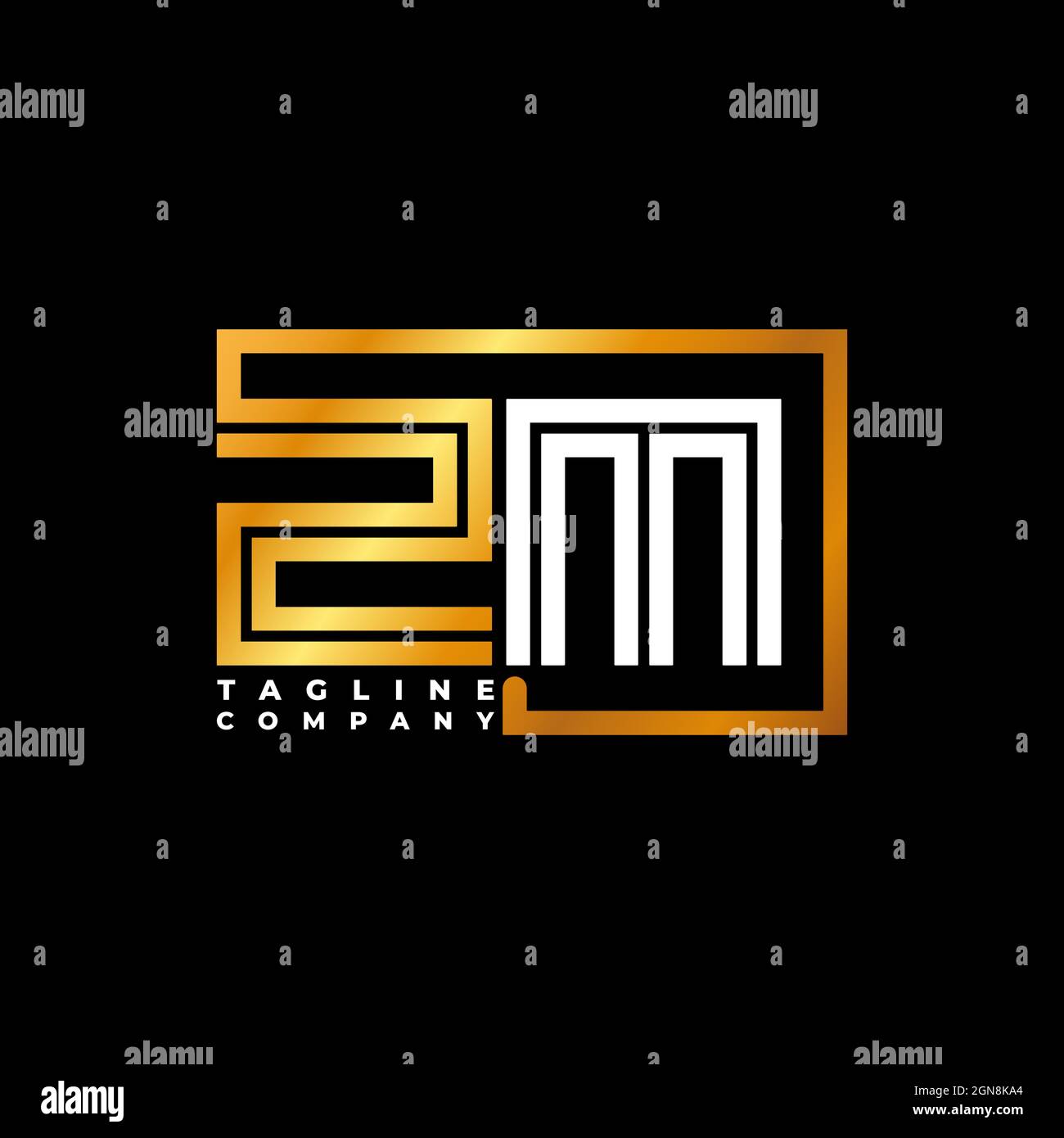 ZM Logo letter monogram shape line golden vector template. Business ...