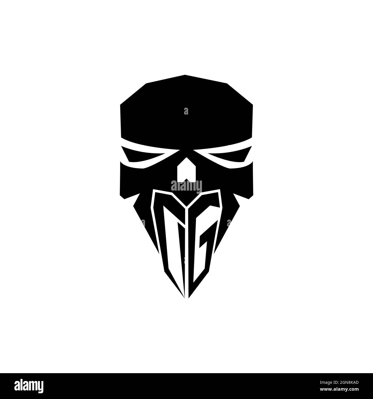 DG Initial ESport gaming logo. Modern head Skull shape template vector ...