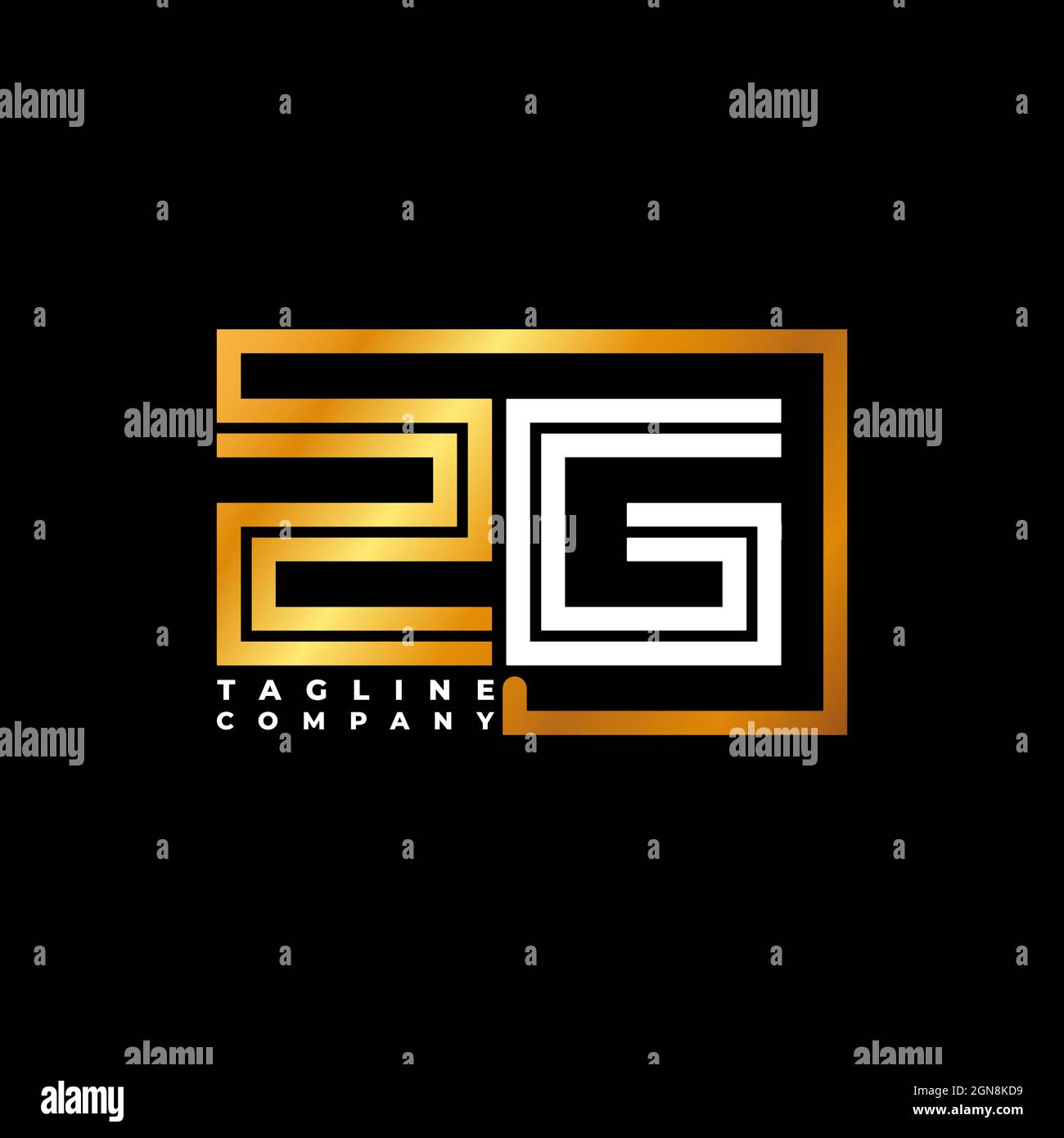 ZG Logo letter monogram shape line golden vector template. Business monogram company Stock ...