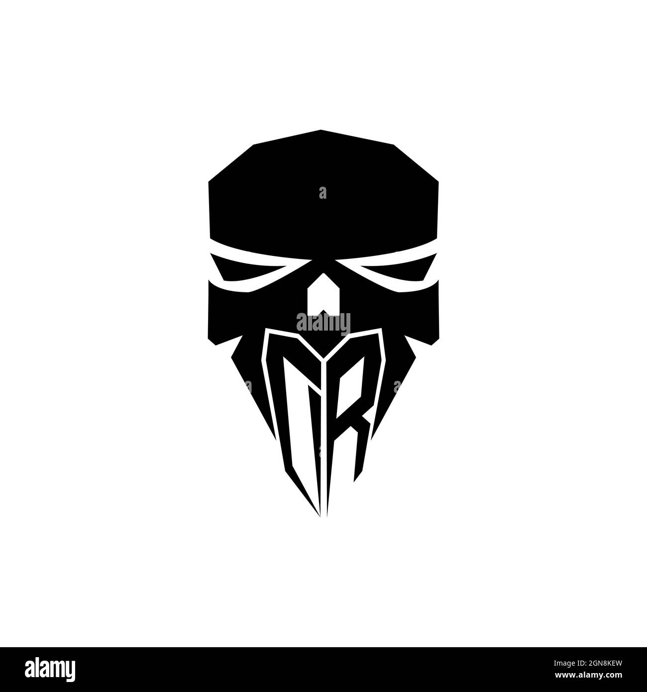 DR Initial ESport gaming logo. Modern head Skull shape template vector ...