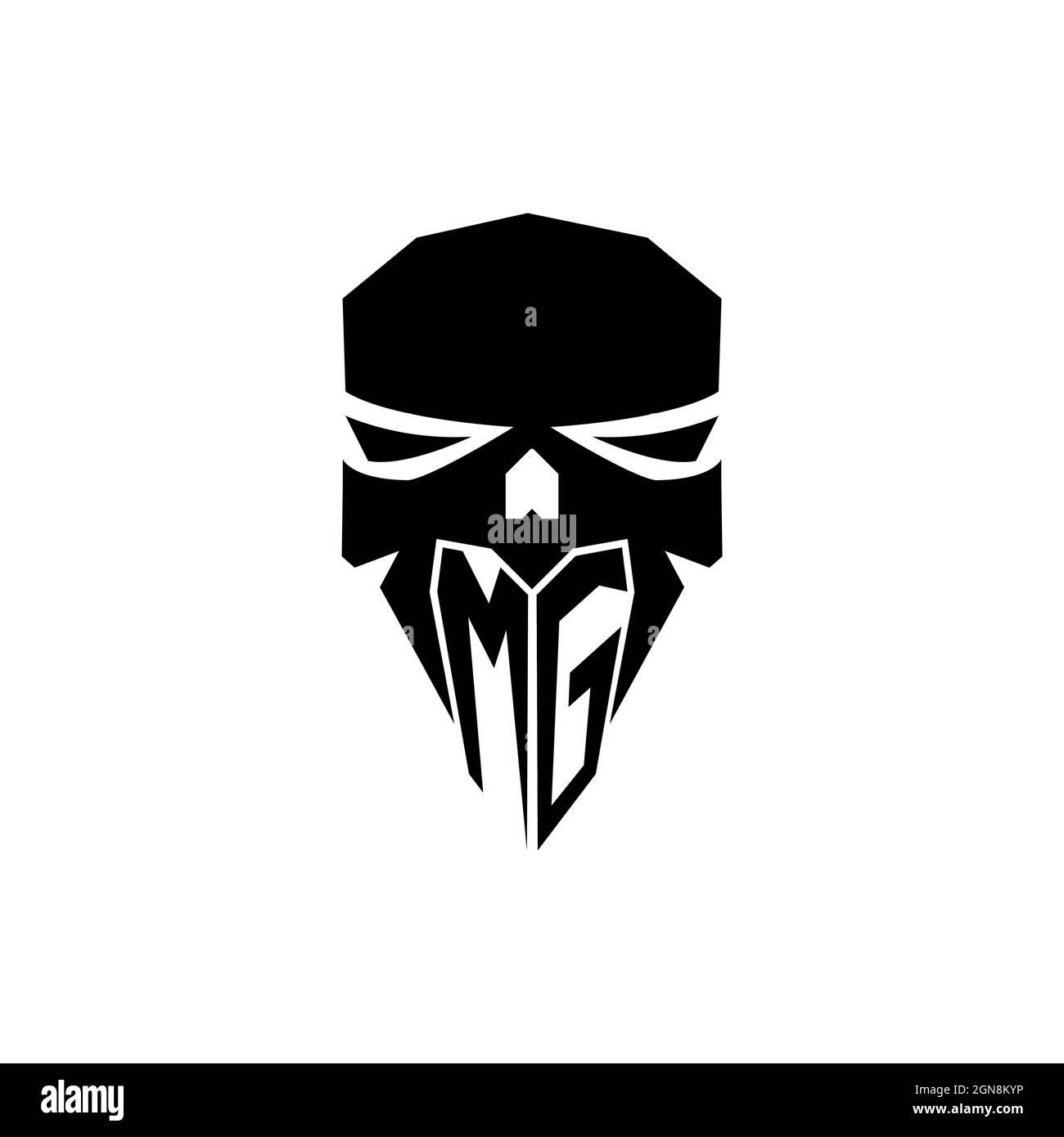 MG Initial ESport gaming logo. Modern head Skull shape template vector ...
