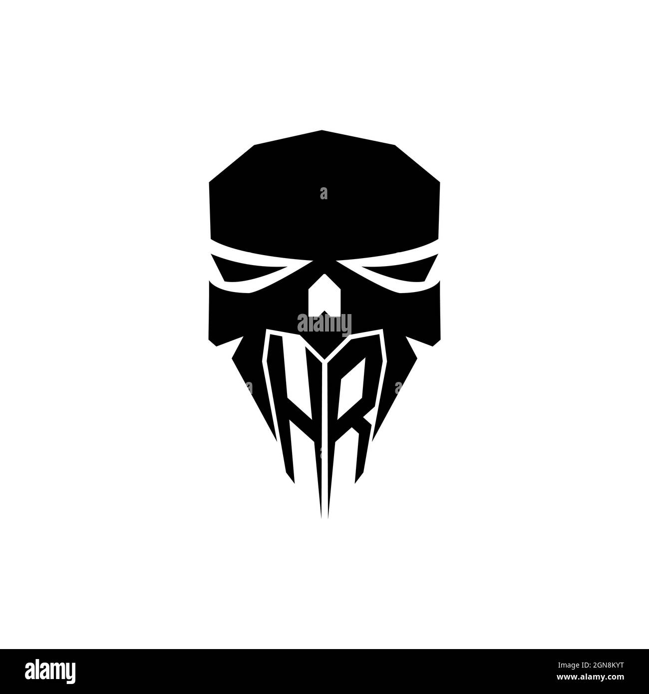 HR Initial ESport gaming logo. Modern head Skull shape template vector ...