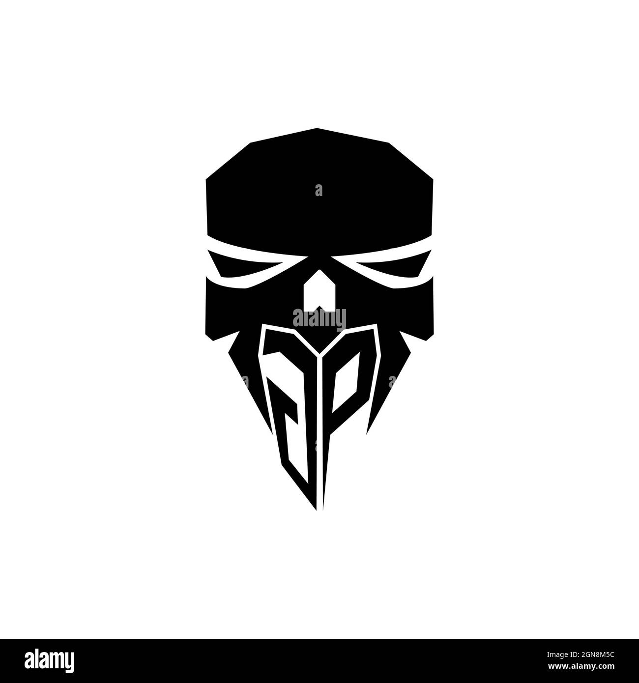 GP Initial ESport gaming logo. Modern head Skull shape template vector ...