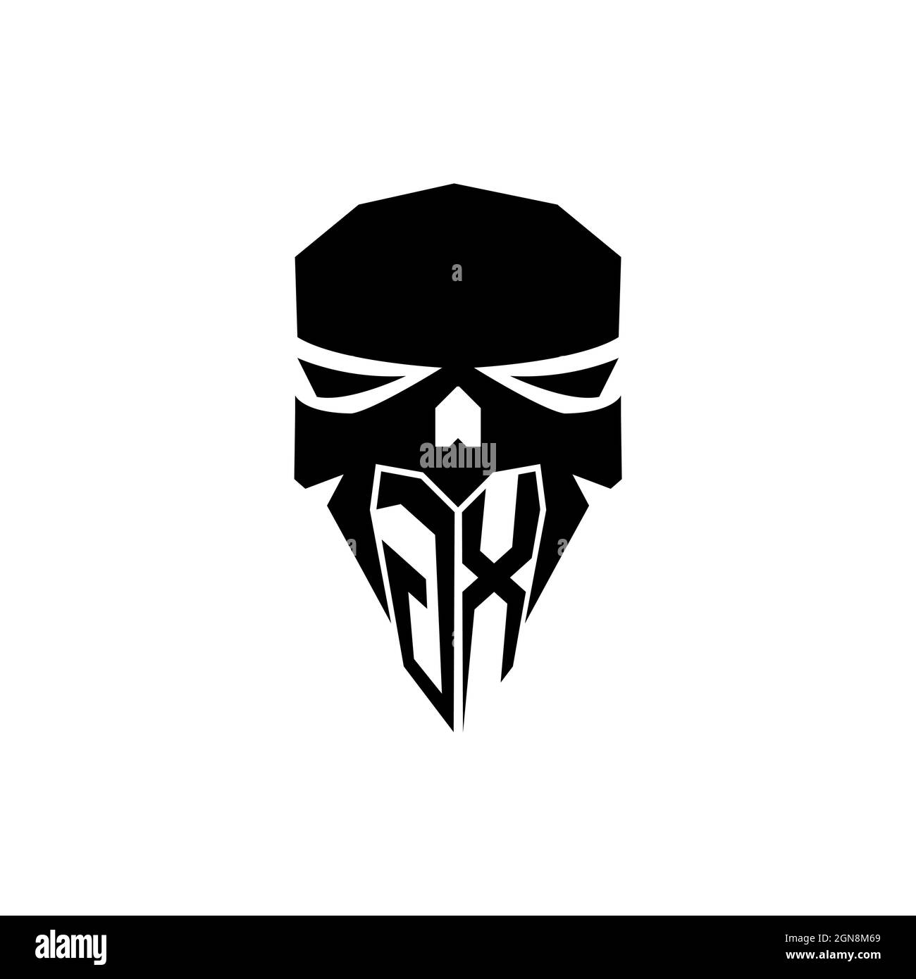 GX Initial ESport gaming logo. Modern head Skull shape template vector ...