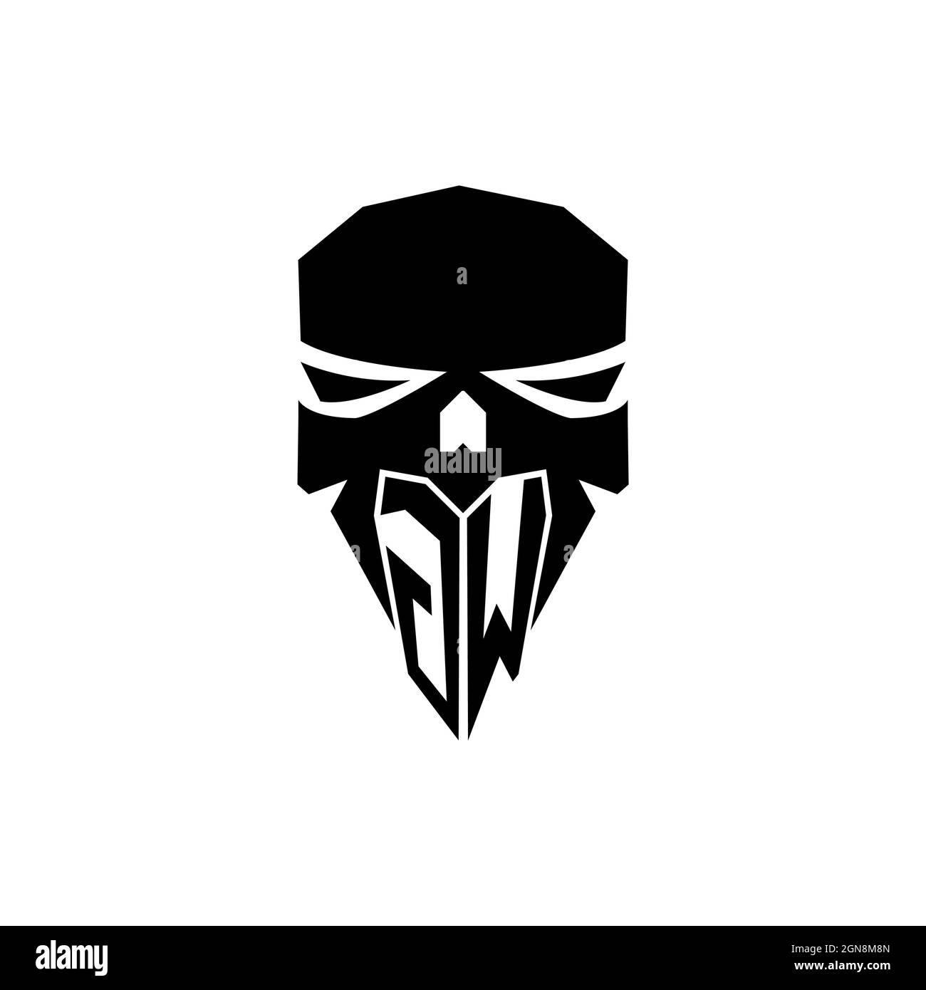 GW Initial ESport gaming logo. Modern head Skull shape template vector ...