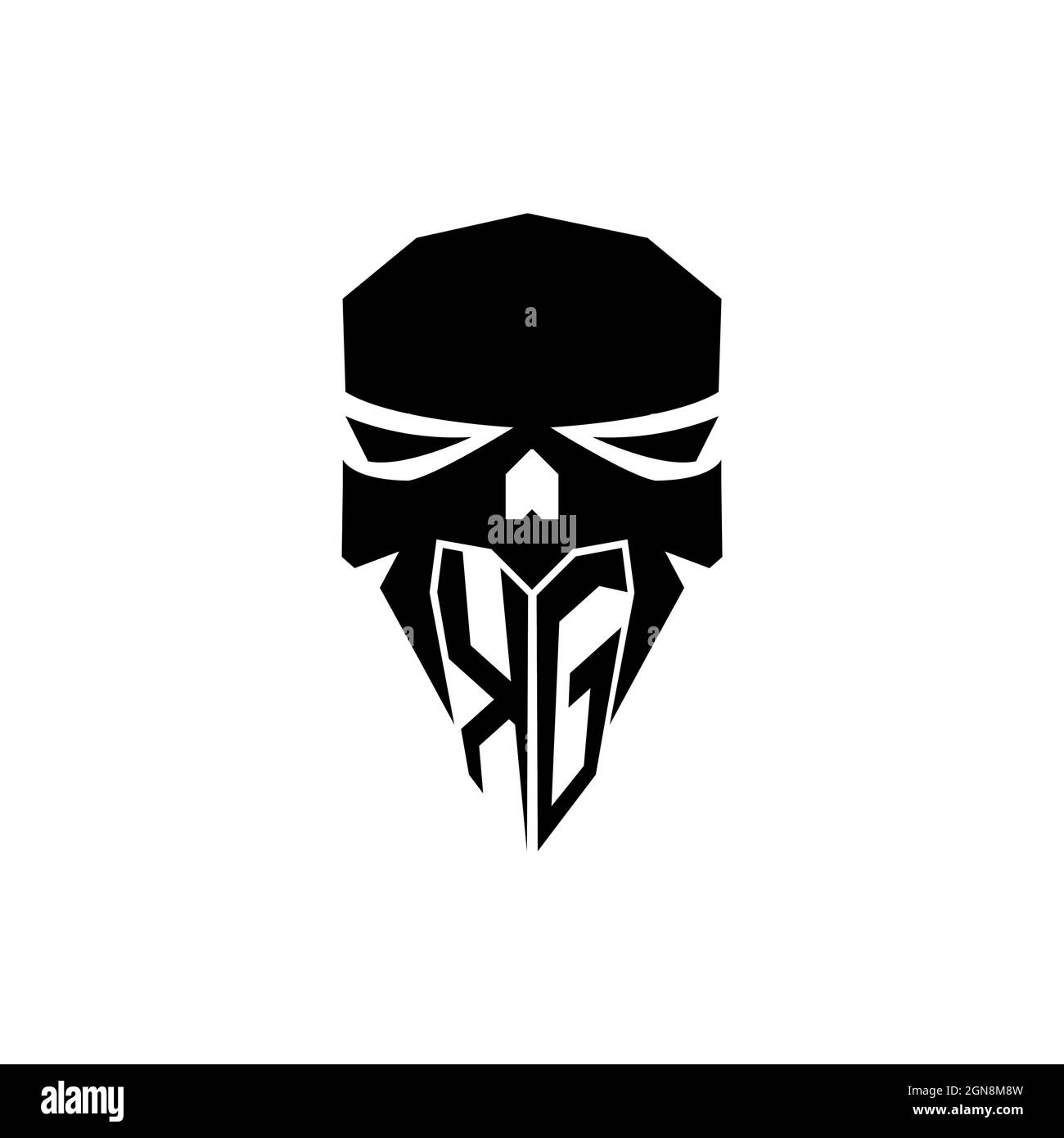 KG Initial ESport gaming logo. Modern head Skull shape template vector ...