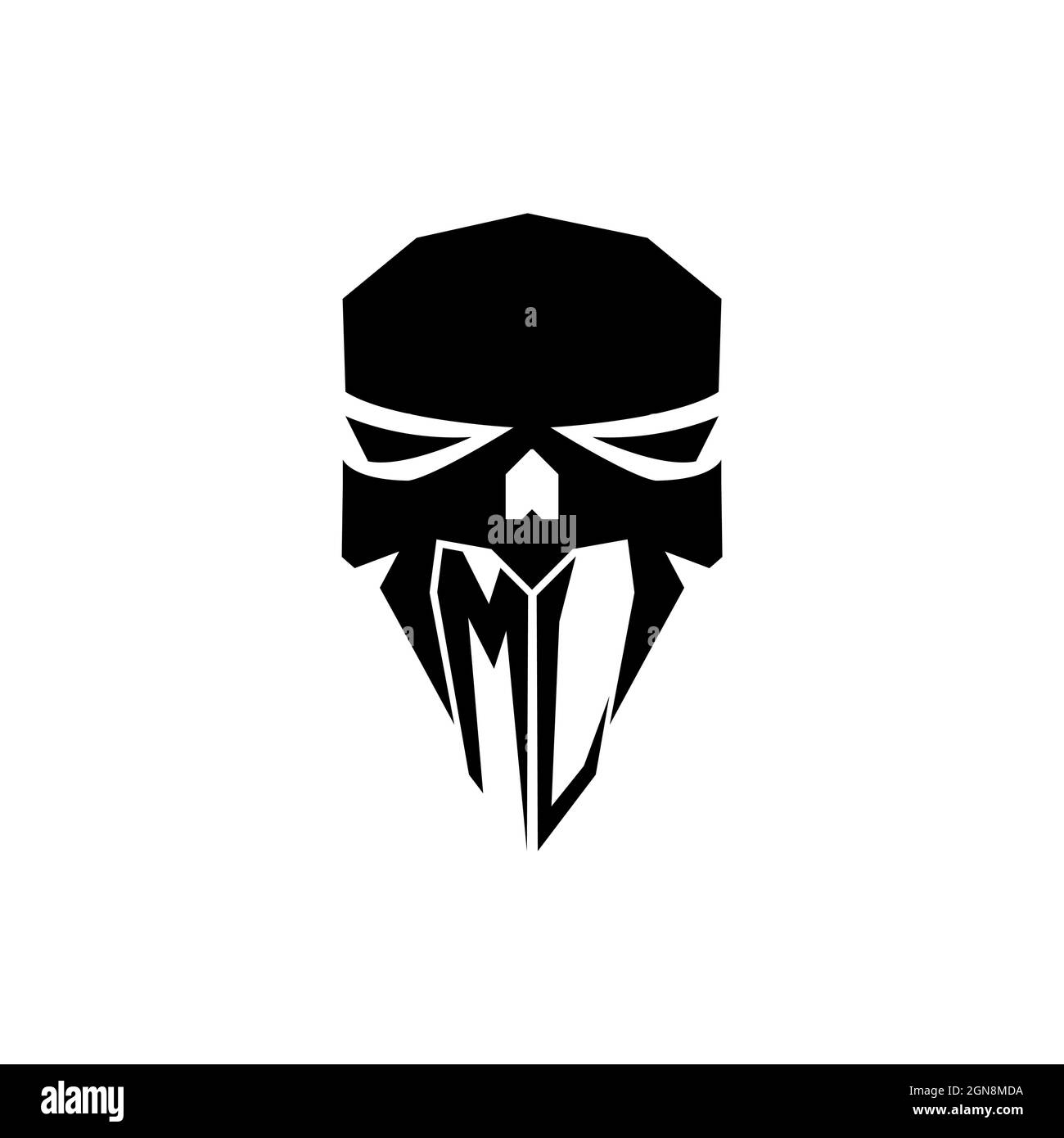MJ Initial ESport gaming logo. Modern head Skull shape template vector ...