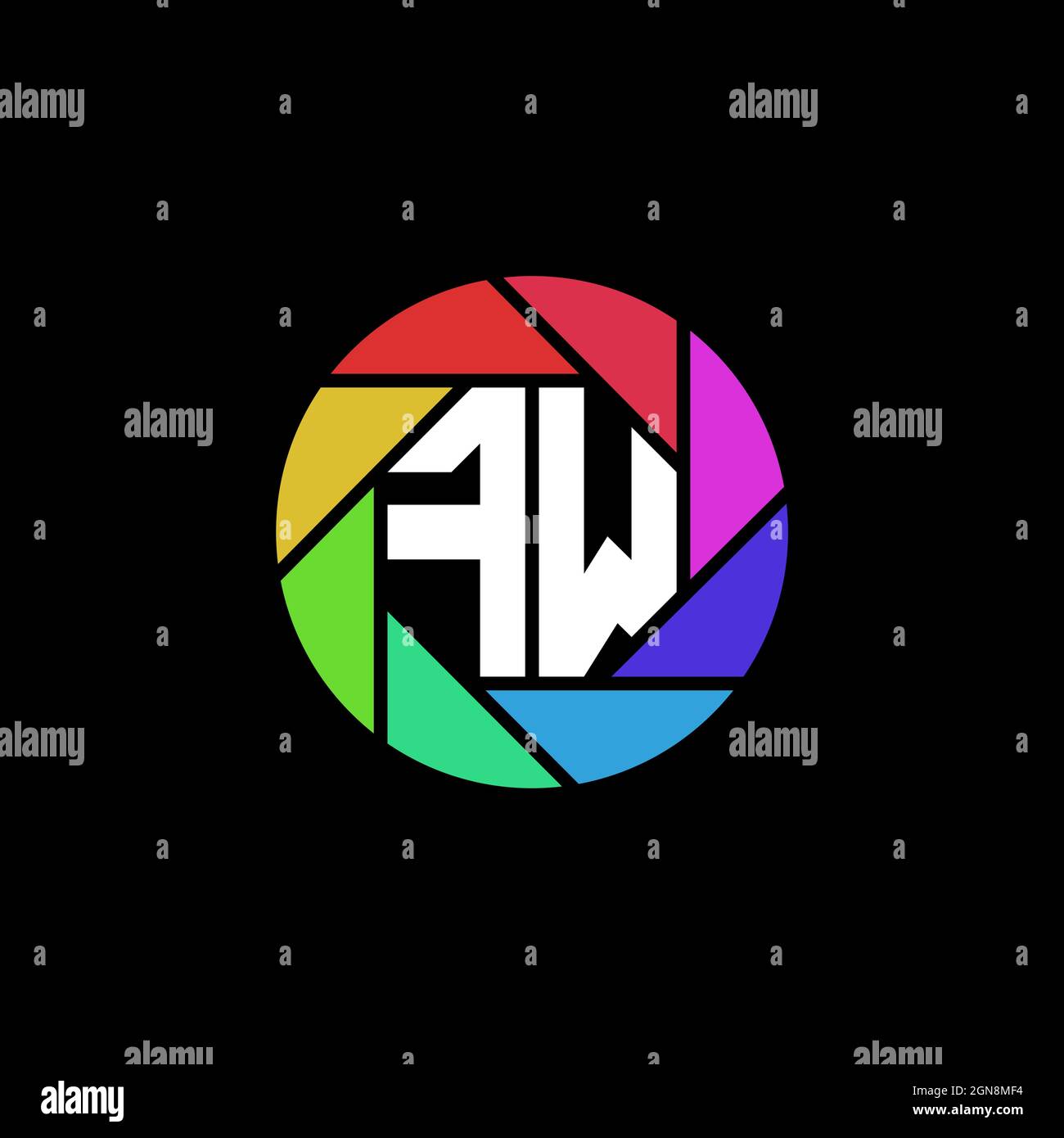 FW Initial ESport gaming logo. Modern head Skull shape template vector ...