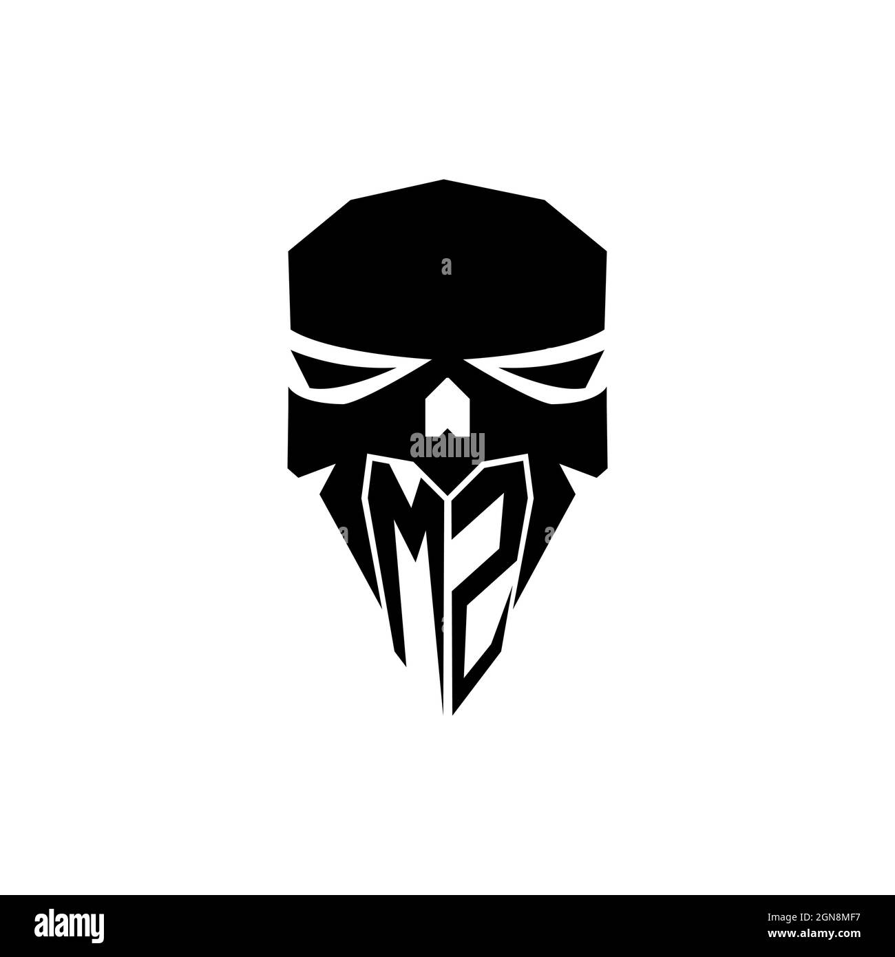 MZ Initial ESport gaming logo. Modern head Skull shape template vector ...