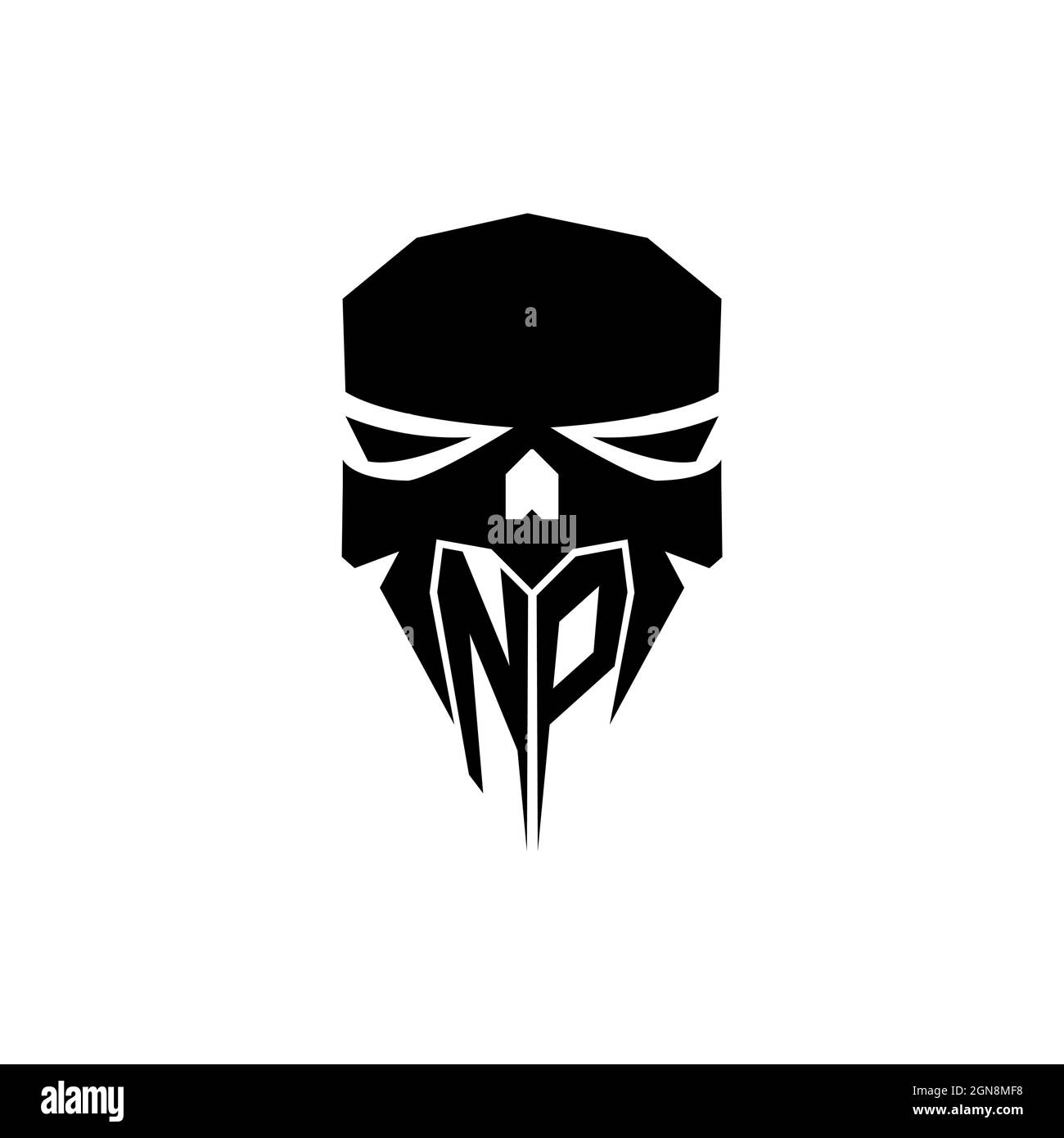 NP Initial ESport gaming logo. Modern head Skull shape template vector ...