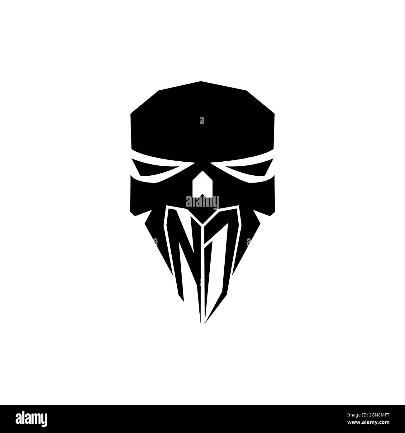 ND Initial ESport gaming logo. Modern head Skull shape template vector ...