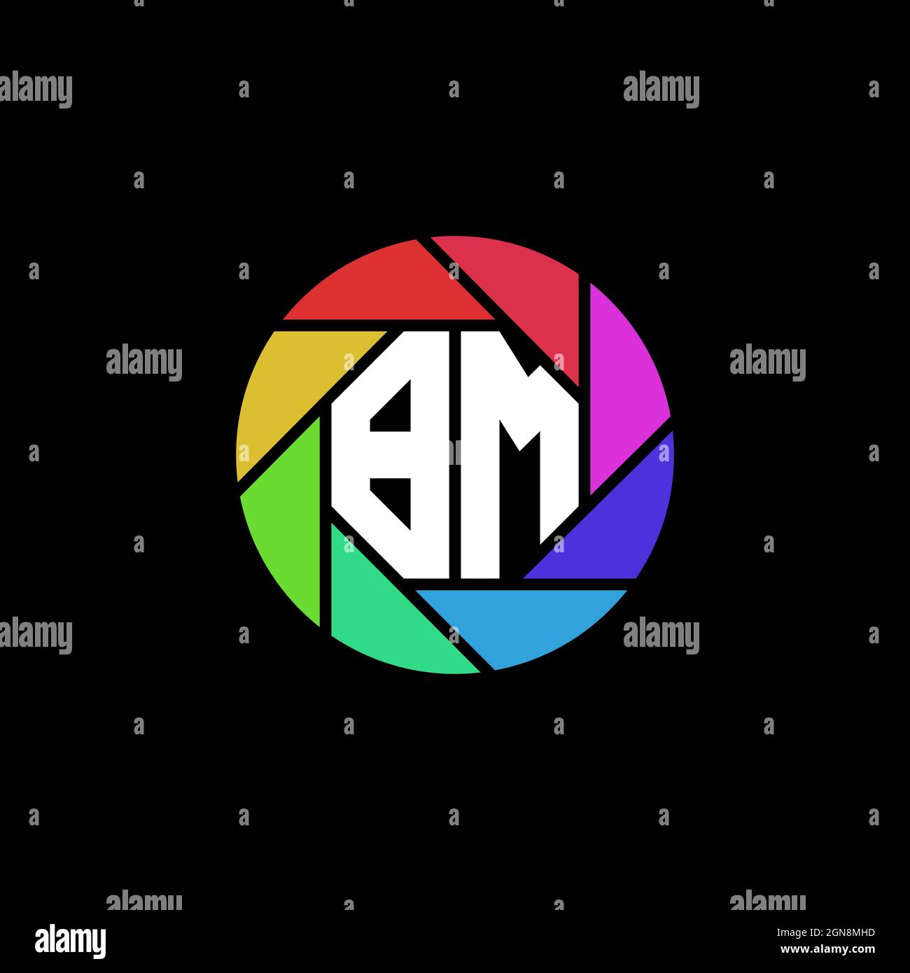 BM Initial ESport gaming logo. Modern head Skull shape template vector ...