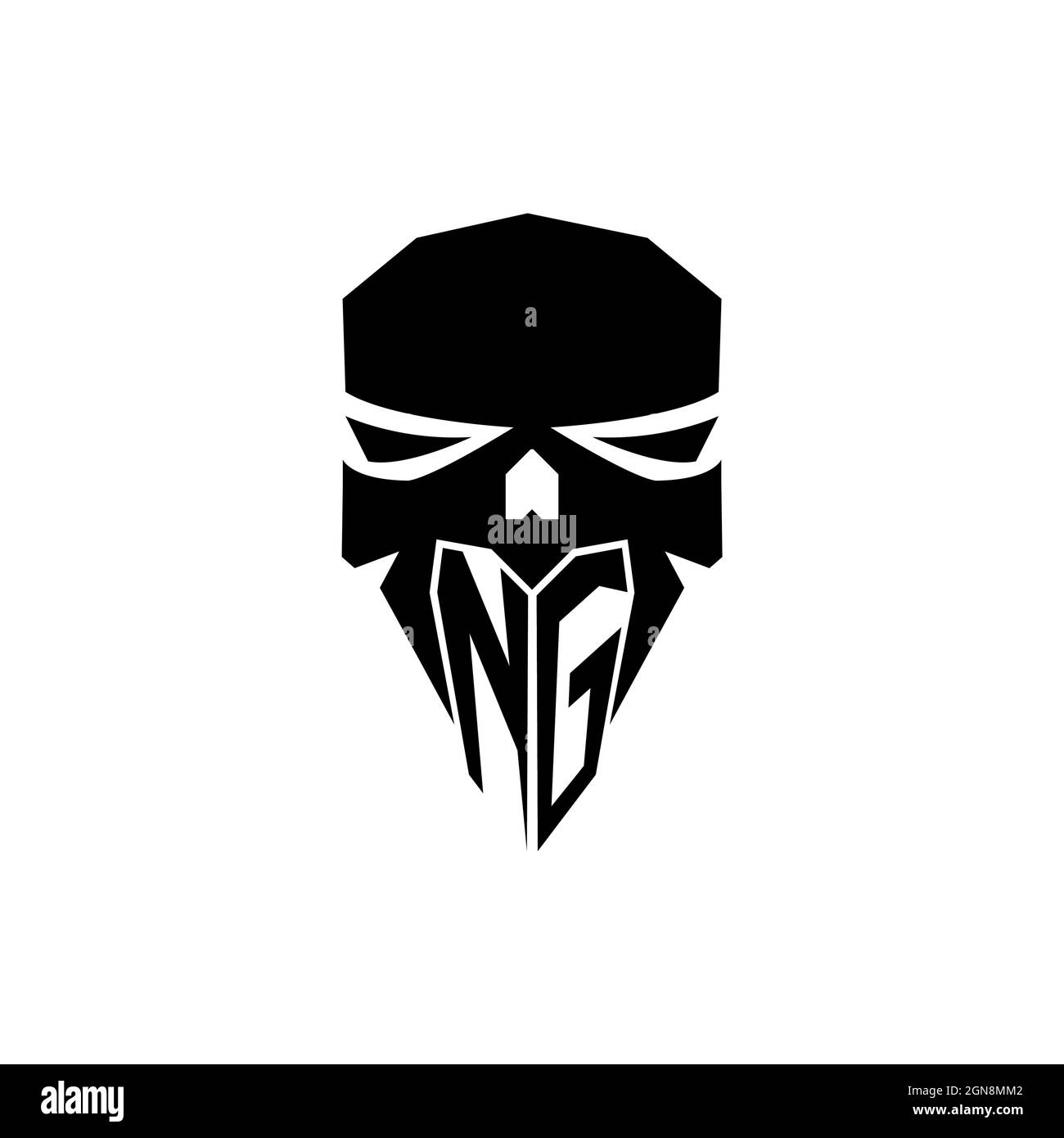 NG Initial ESport gaming logo. Modern head Skull shape template vector ...