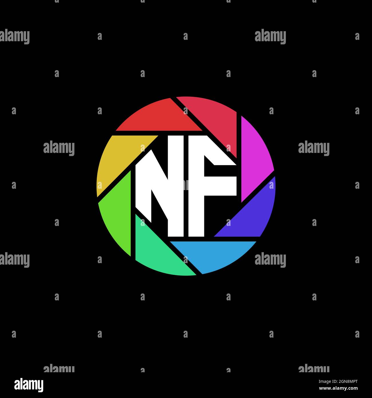 NF Initial ESport gaming logo. Modern head Skull shape template vector ...