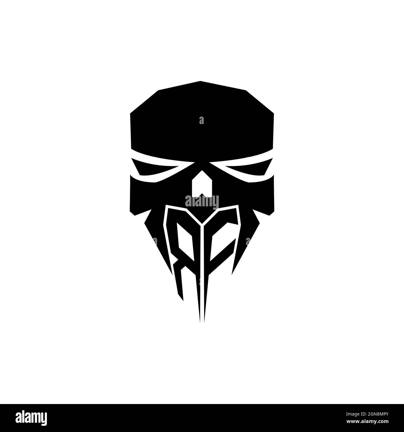 RF Initial ESport gaming logo. Modern head Skull shape template vector ...