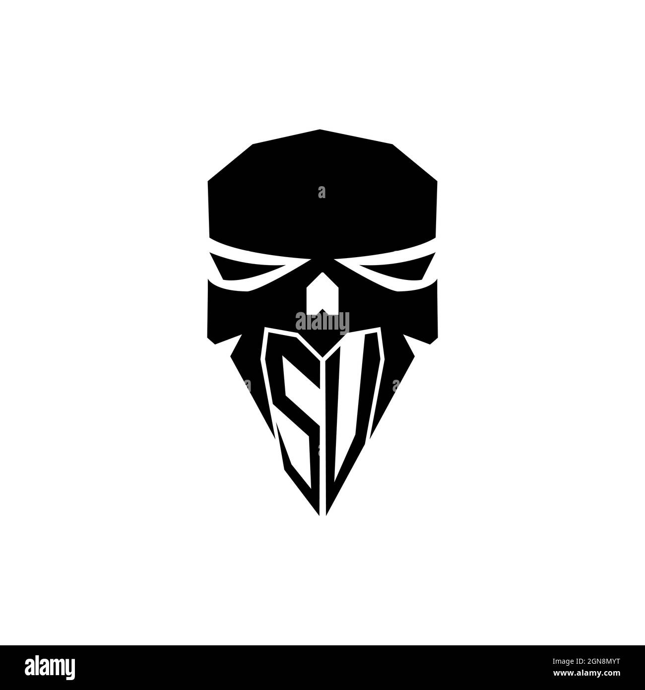SV Initial ESport gaming logo. Modern head Skull shape template vector ...