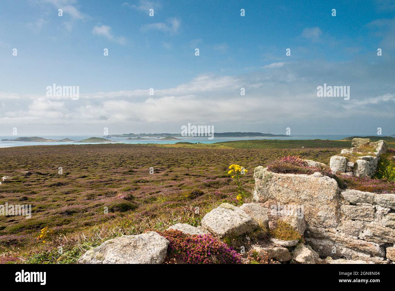 View of the Eastern Isles and St Mary's from Chapel Down, St Martin's ...